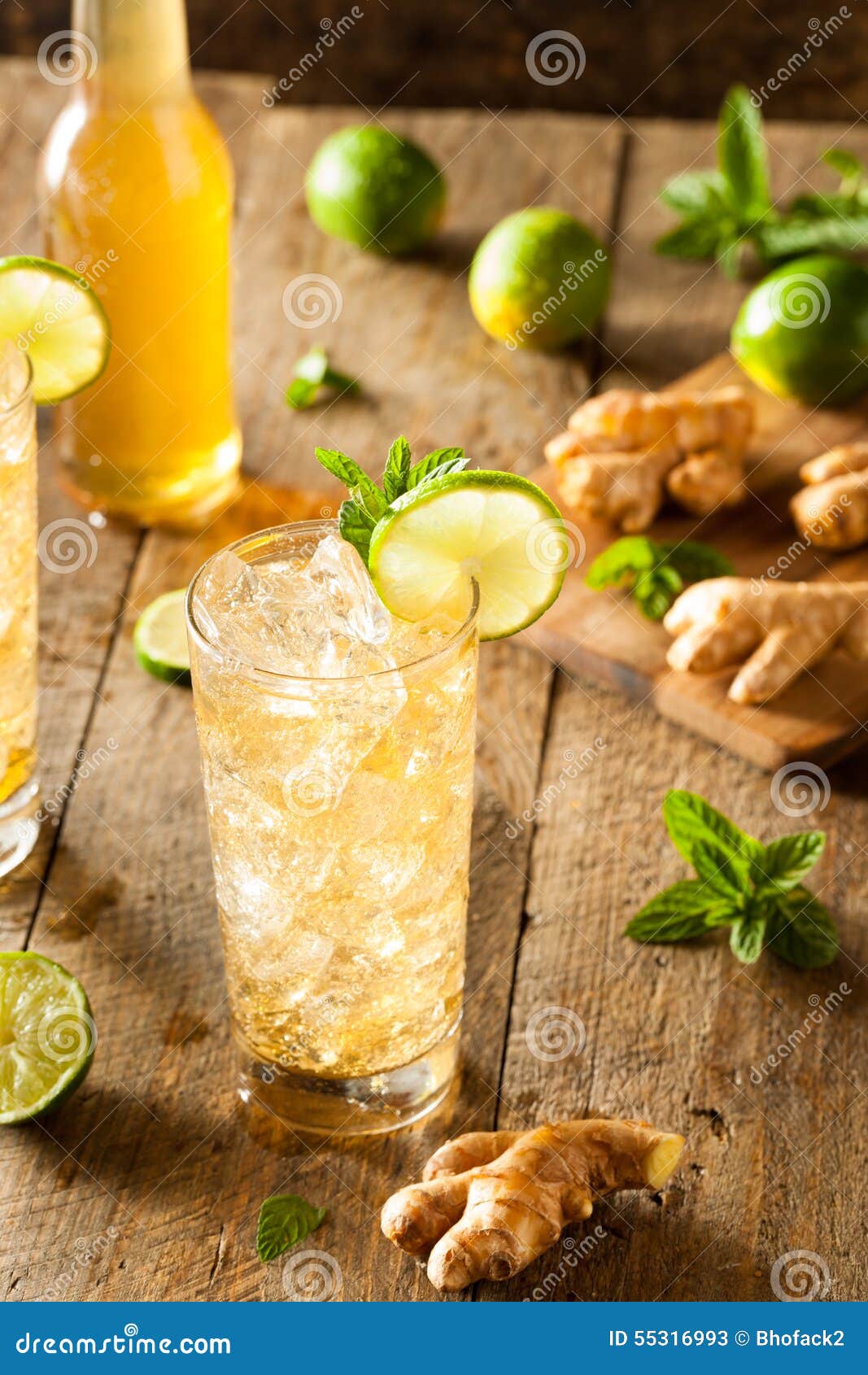 Refreshing Golden Ginger Beer Stock Image - Image of food, cocktail ...