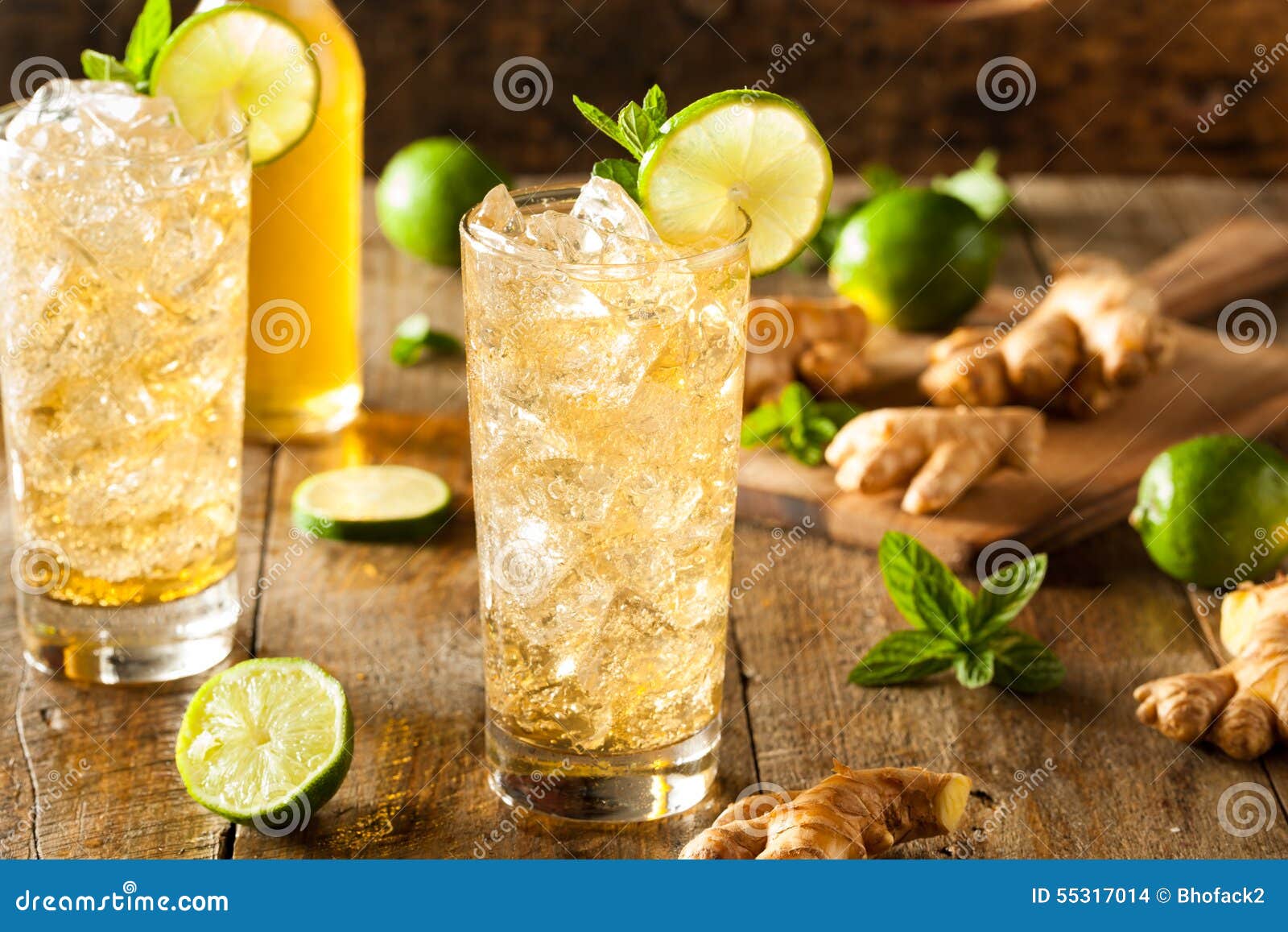 Refreshing Golden Ginger Beer Stock Photo - Image of yellow, juice ...