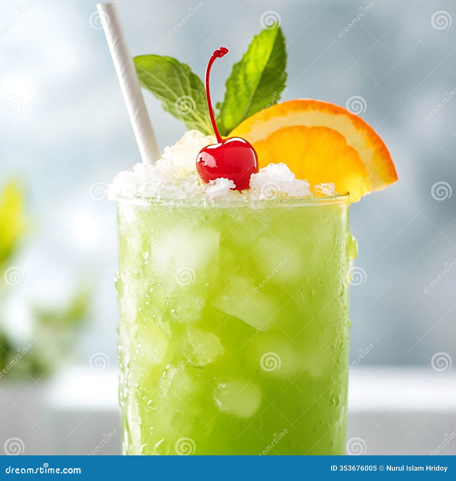 Mocktail With Orange Fruit. Cool Drink With Ice Ball. Aperol. Aperitif ...