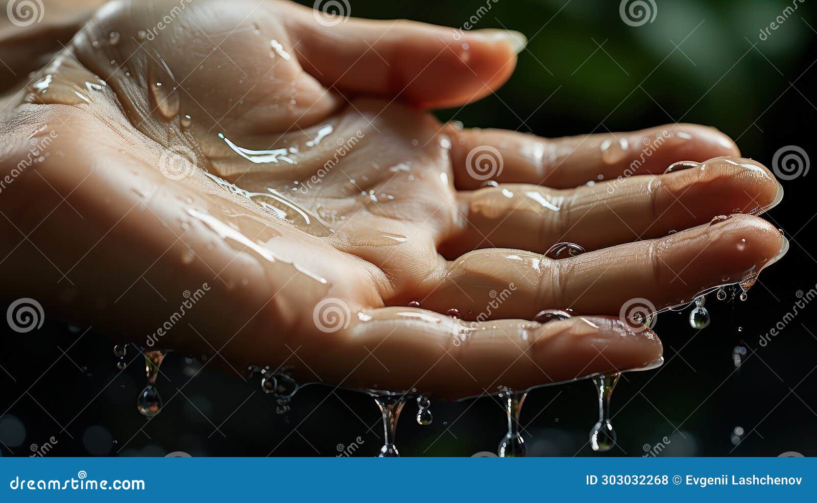 Water Droplets Cascade Over a Hand, Symbolizing Pure and Refreshing ...