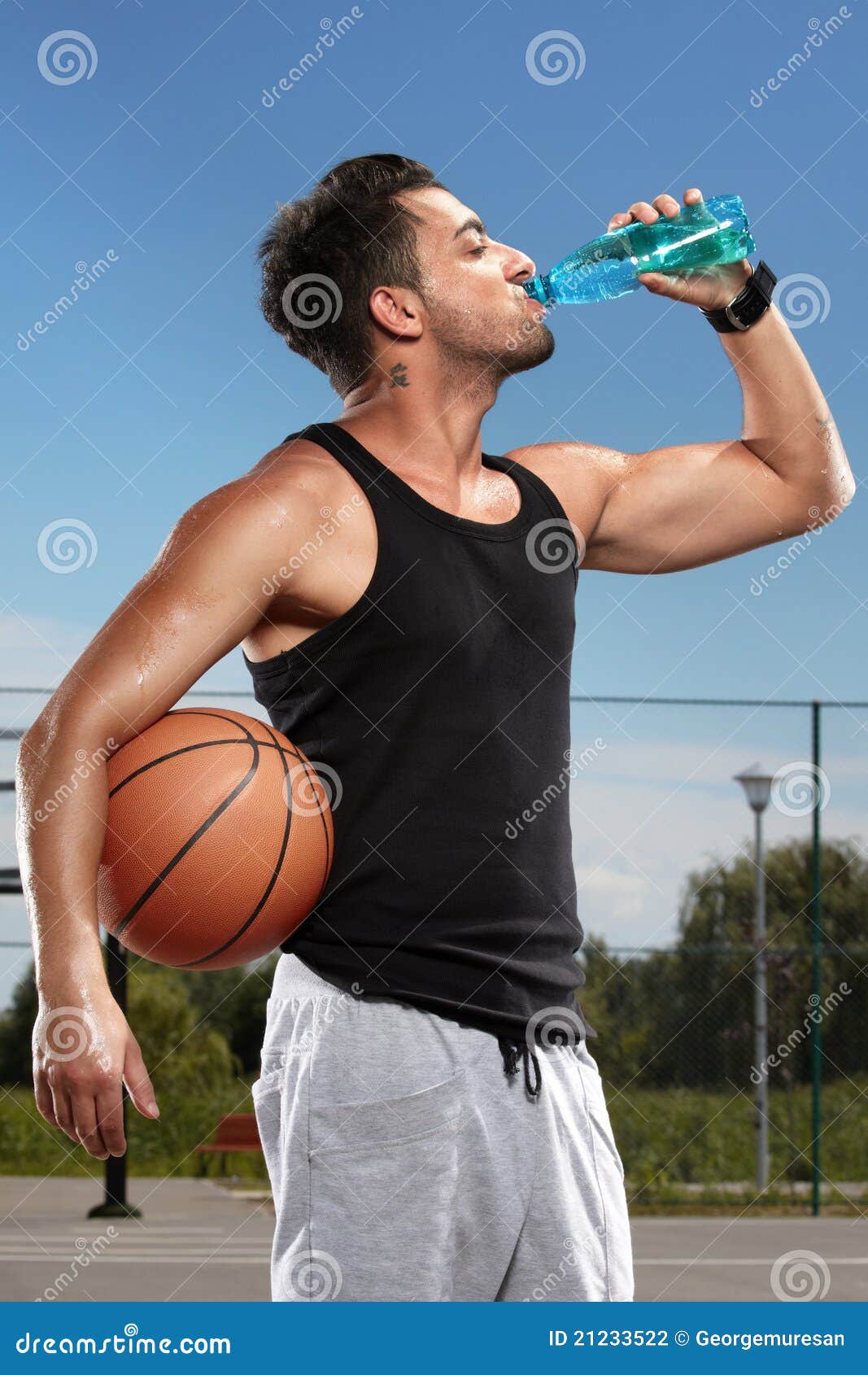 Refreshing himself stock photo. Image of blue, mineral - 21233522