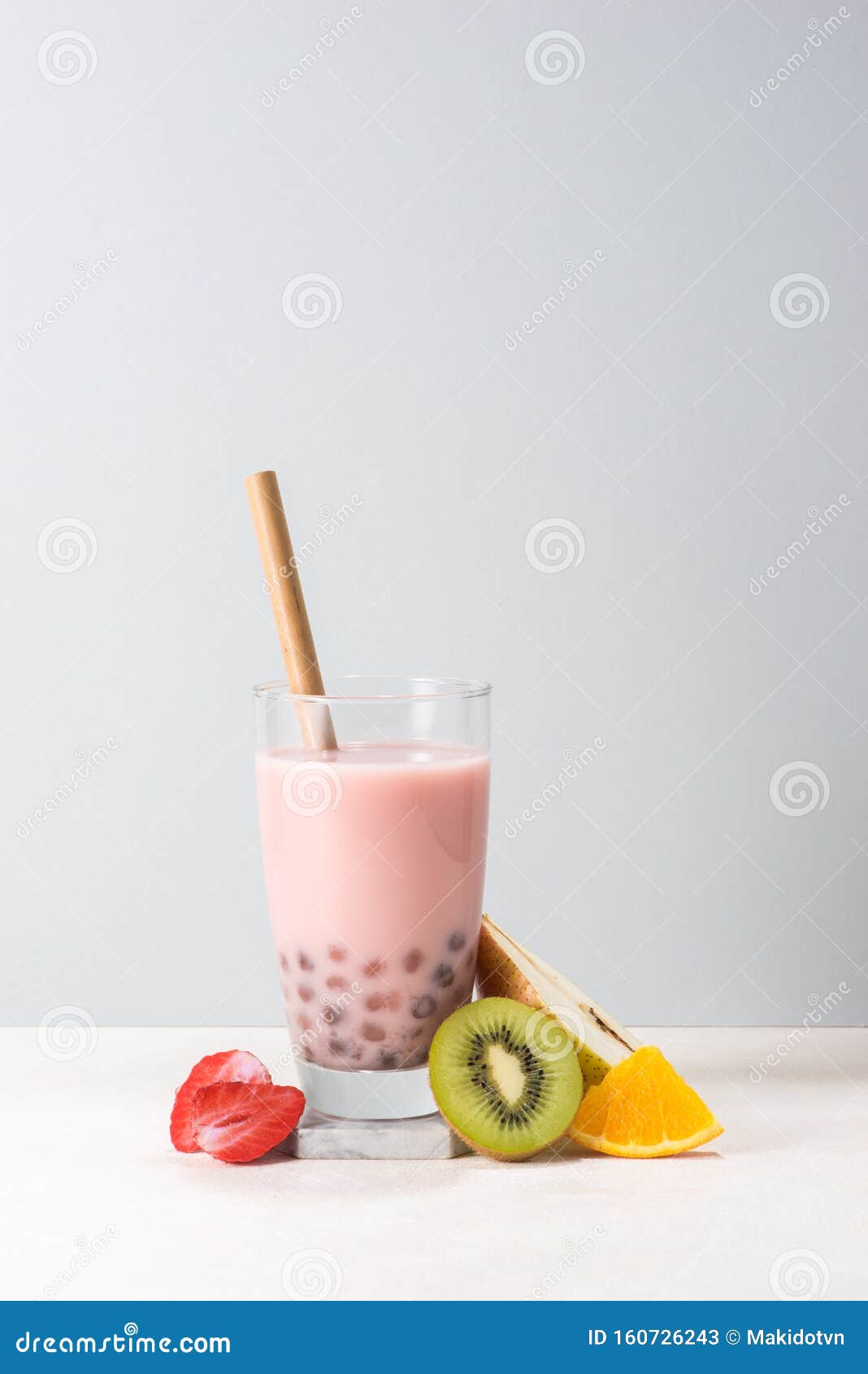 Refreshing Homemade Iced Milky Bubble Tea With Tapioca Pearls ...