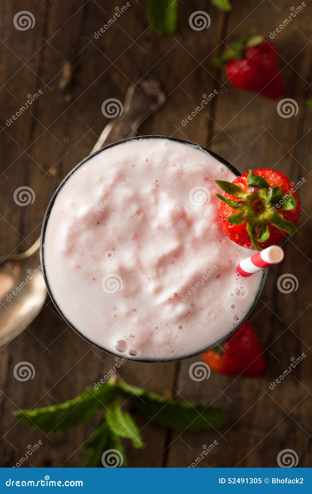 Refreshing Homemade Strawberry Milkshake Stock Image - Image of frozen ...