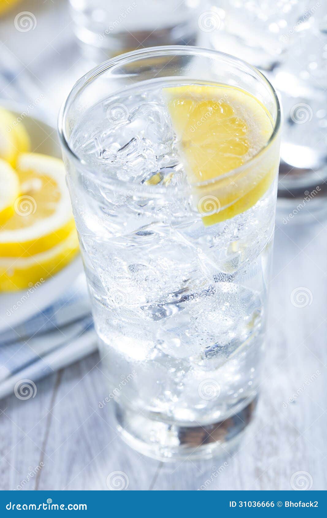 Refreshing Ice Cold Water with Lemon Stock Photo - Image of sour, pure ...