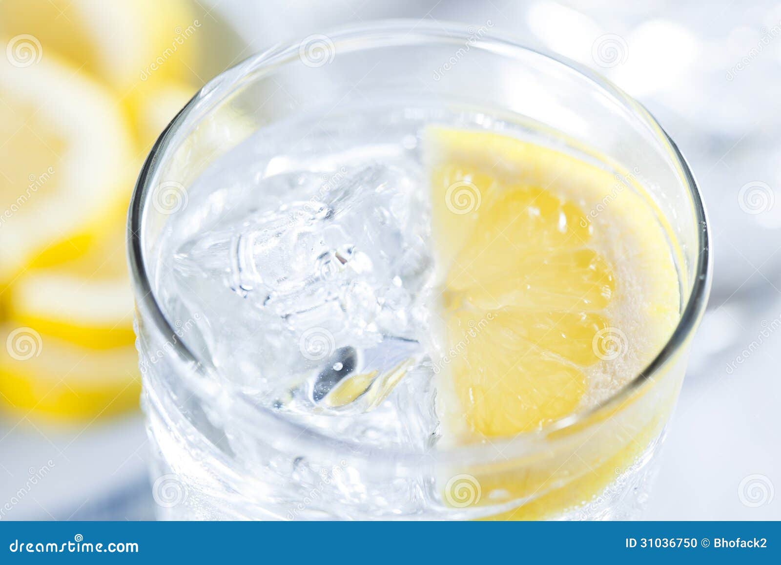 Refreshing Ice Cold Water with Lemon Stock Photo - Image of beverage ...