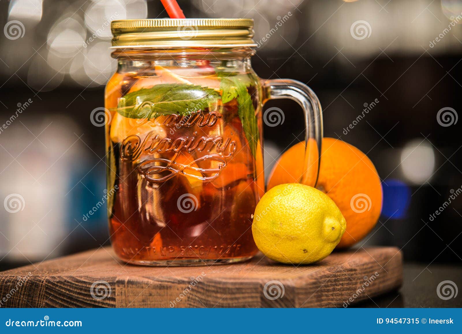 Refreshing Ice Drink Prepared from Fresh Fruit Stock Image - Image of ...
