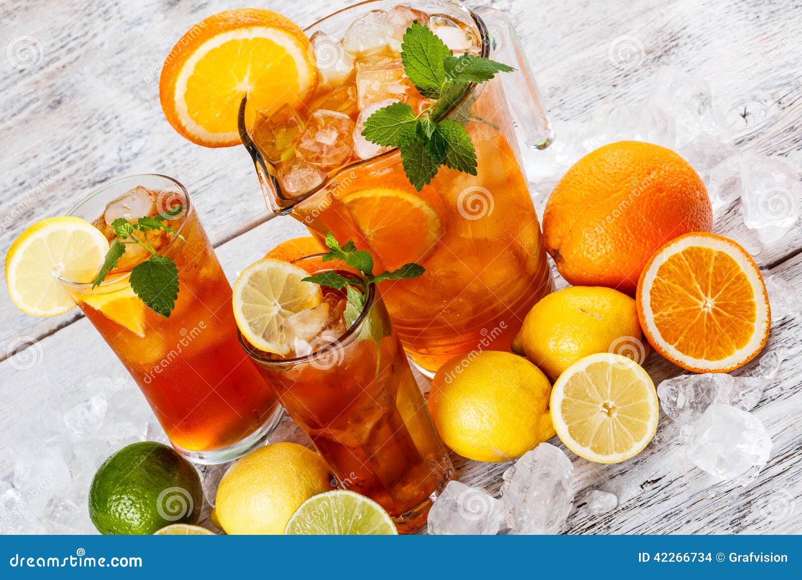 Refreshing ice tea stock photo. Image of garnish, herb - 42266734