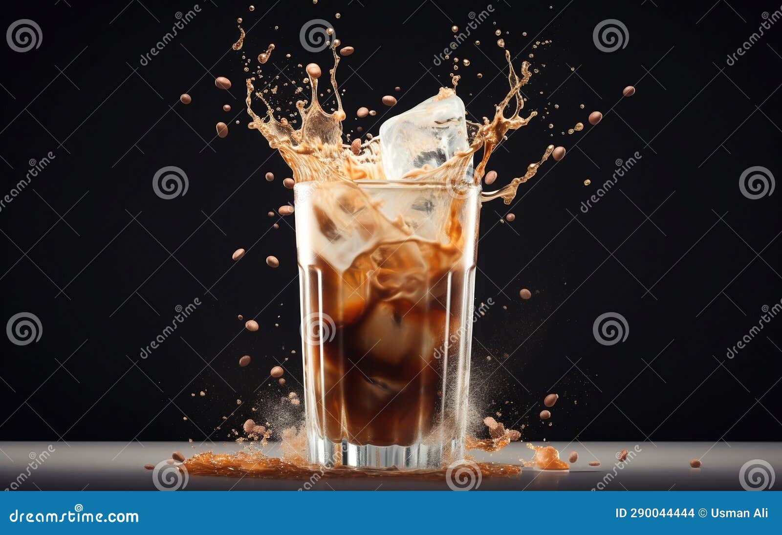 Refreshing Iced Coffee with a Splash of Milk. AI Stock Photo - Image of ...