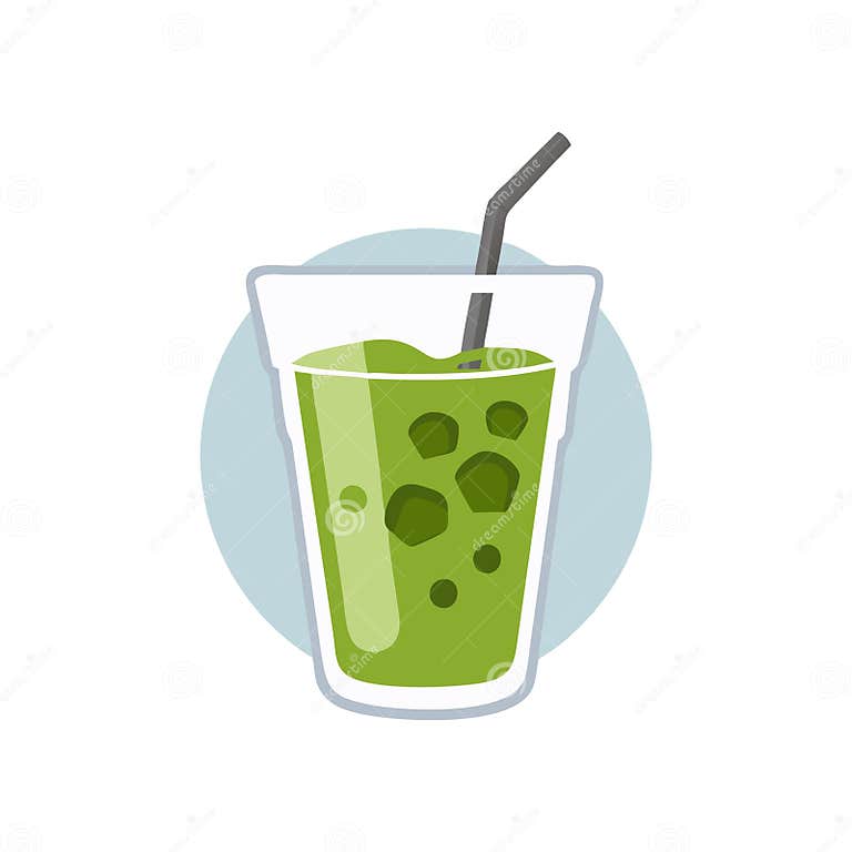 Refreshing Iced Matcha in Cup Stock Vector - Illustration of menu ...
