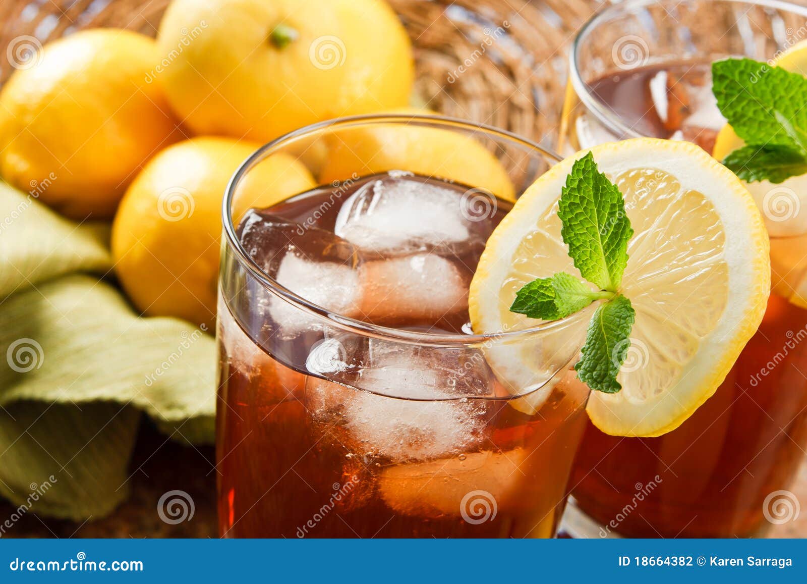 Refreshing Iced Tea stock photo. Image of summery, pair - 18664382