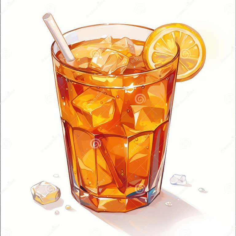 Refreshing Iced Tea with Lemon Illustration Generated with Ai Stock ...
