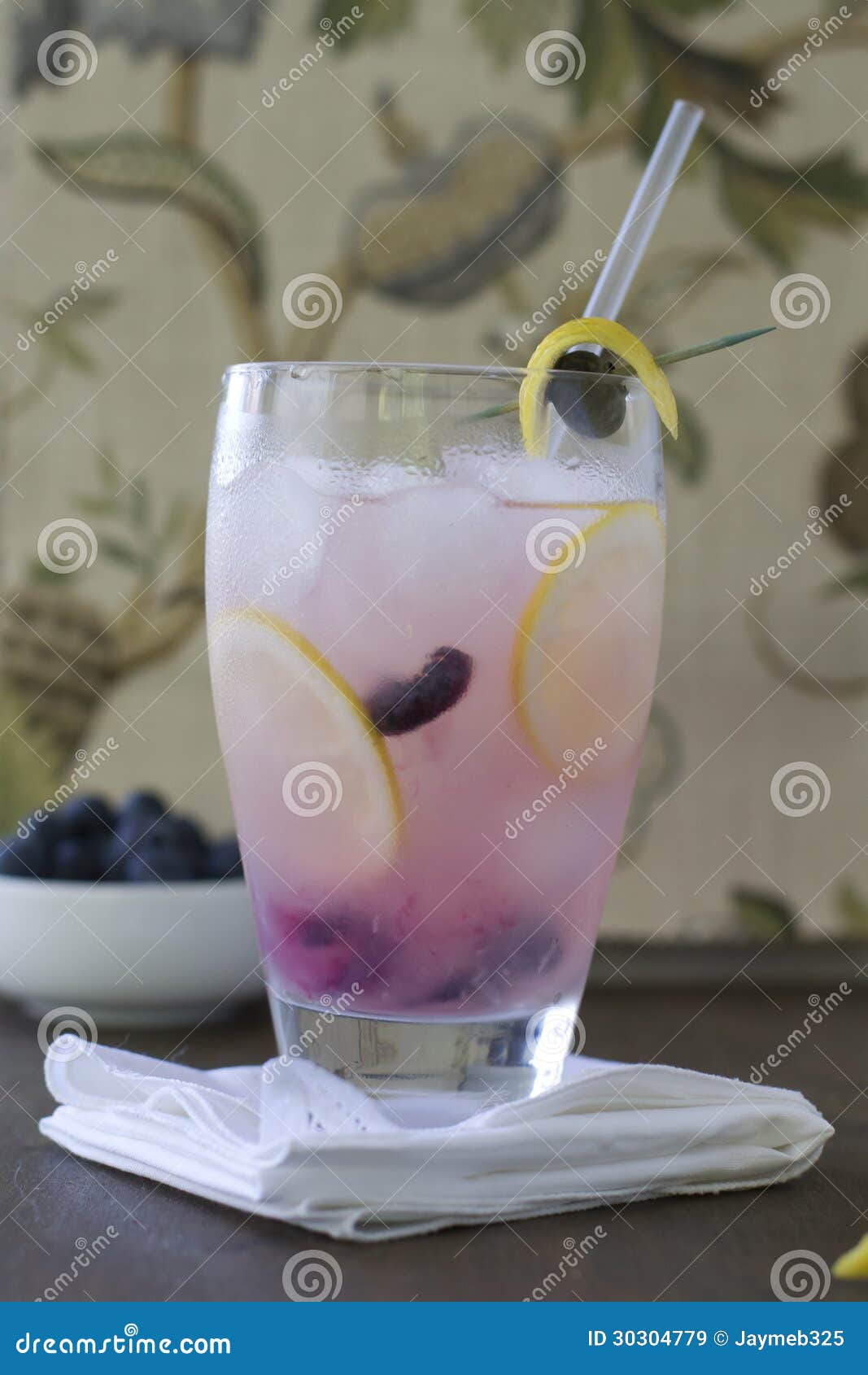 Lemon Blueberry Cooler stock image. Image of sweet, lemon - 30304779