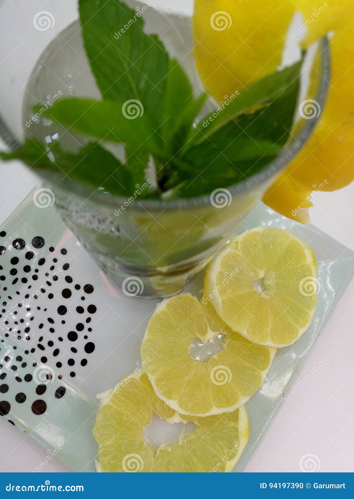 Refreshing Lemon Drink with Mint Stock Photo - Image of fruit, fresh ...