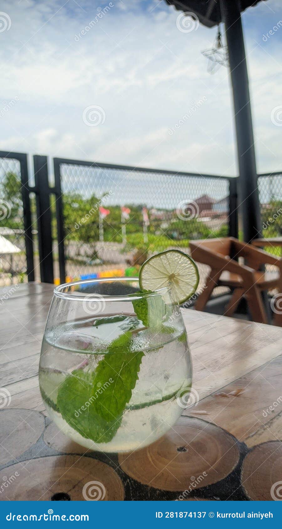 Refreshing Lime Drink at the Cafe Stock Image - Image of relax, lime ...