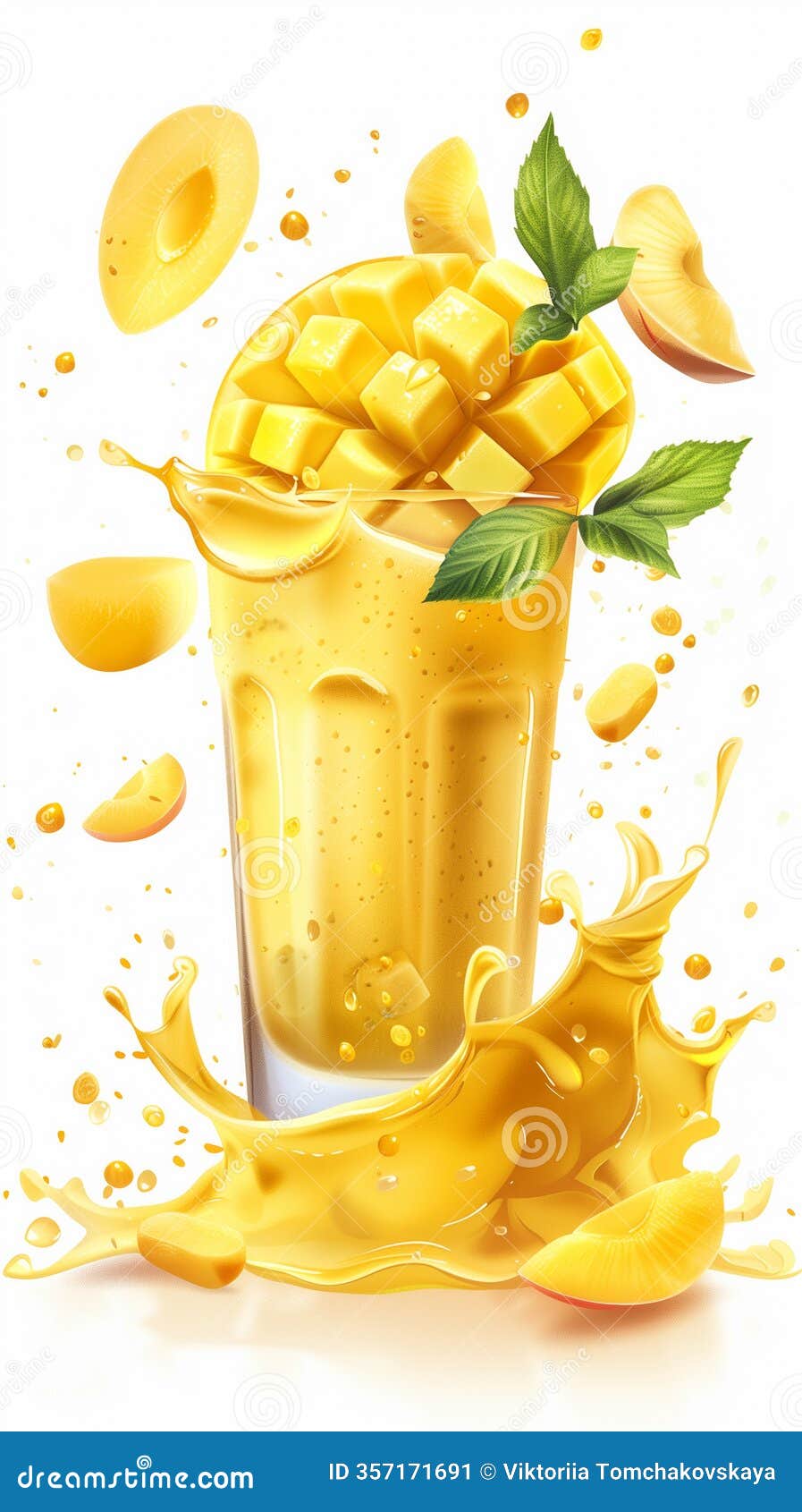 Refreshing Mango Cocktail with Mango Slices and Splashes. Perfect for ...