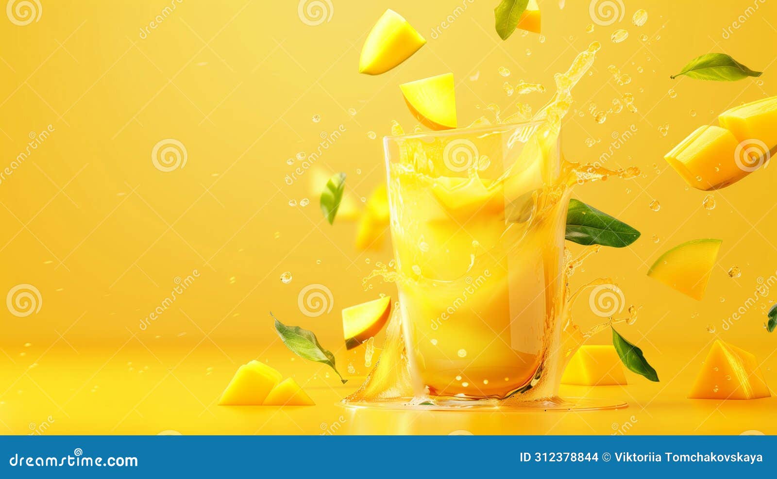 Refreshing Mango Cocktail with Mango Slices and Splashes. Perfect for ...