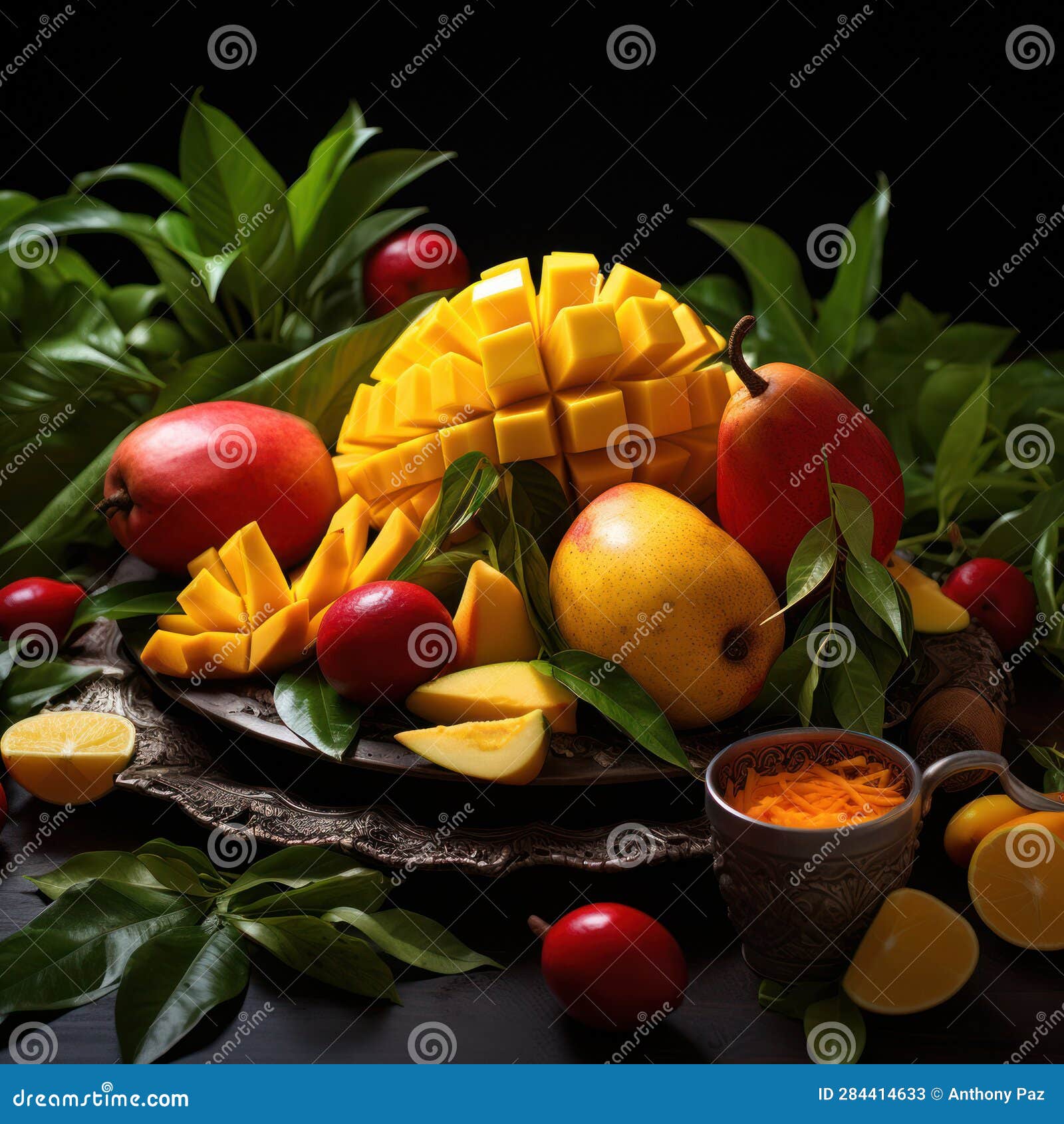 Mango Delight Close Up Of A Monkey Relishing A Juicy Fruit Royalty-Free ...