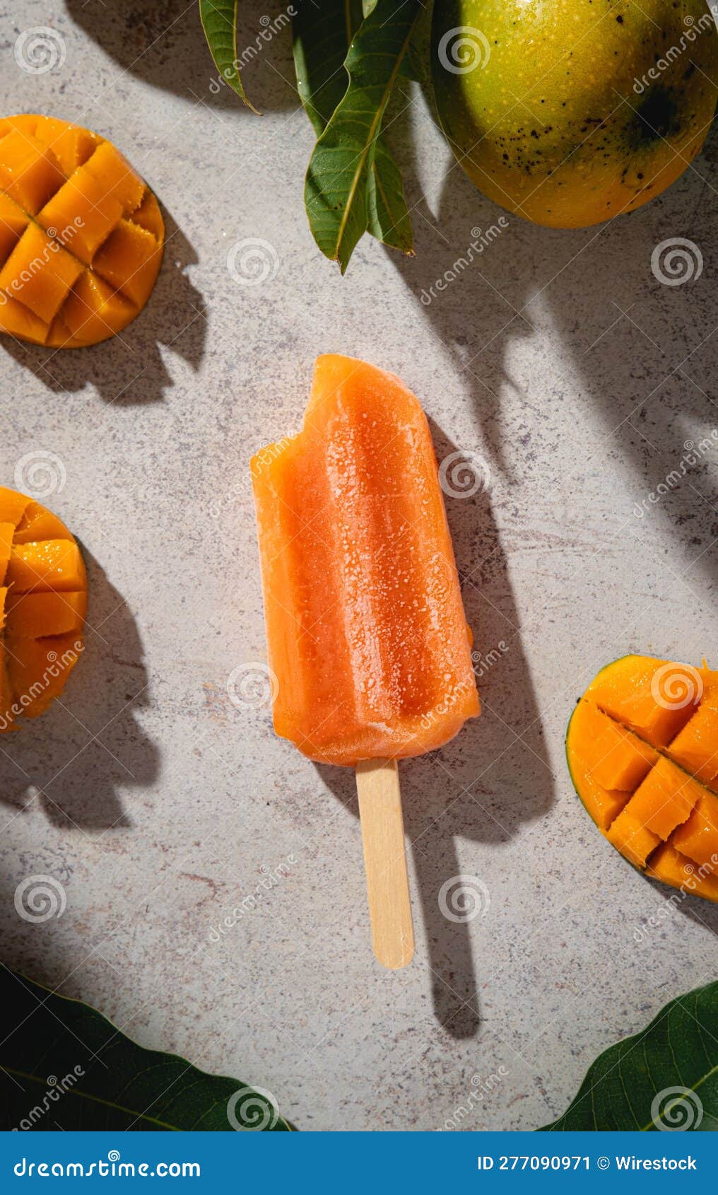 Refreshing mango ice cream stock image. Image of mango - 277090971