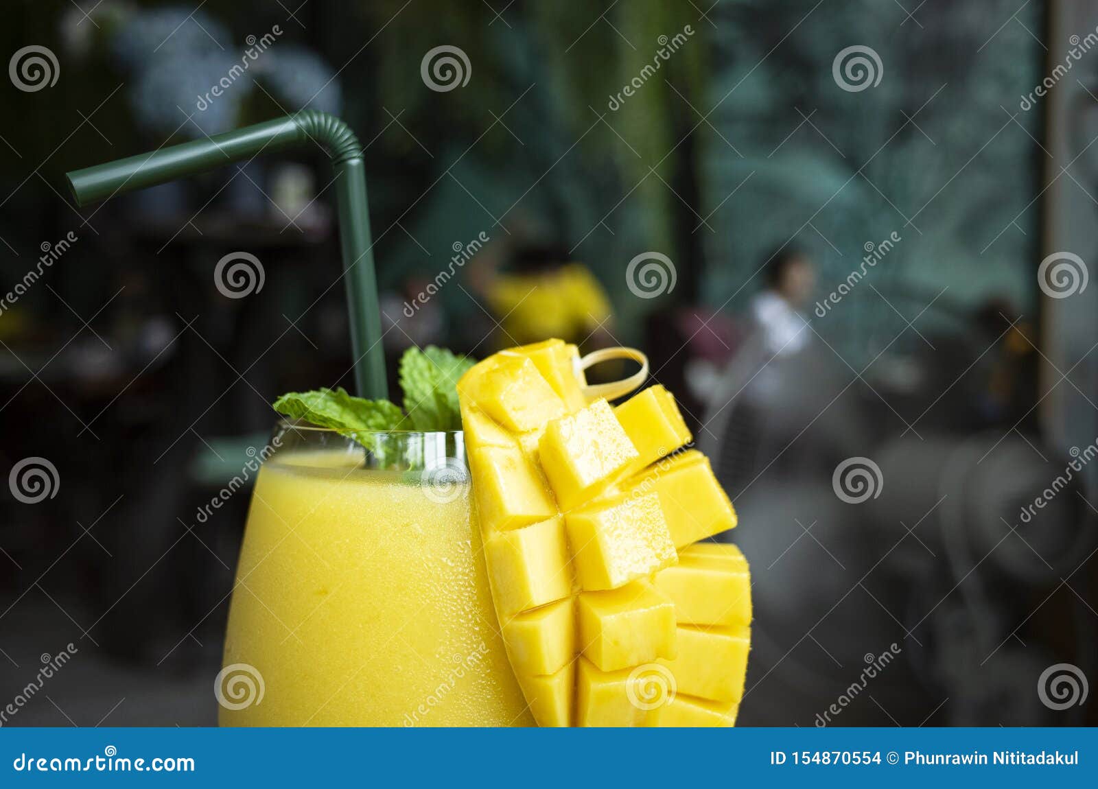Refreshing Mango Smoothie in a Glass, Mango Shake. Tropical Fruit ...