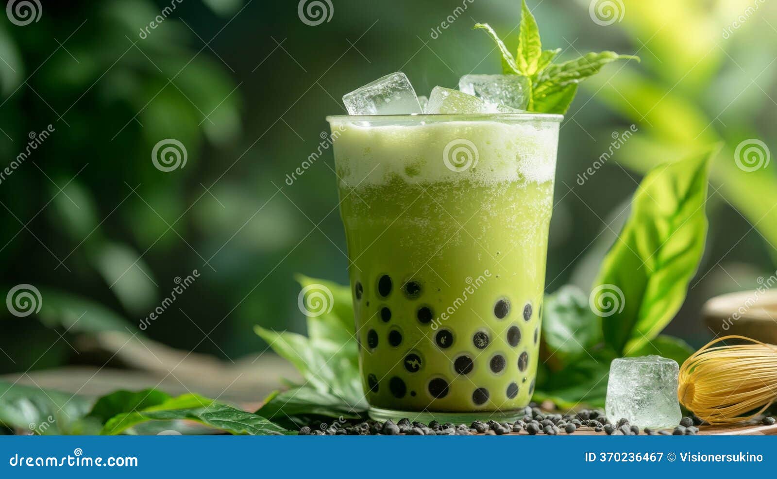 Matcha Bubble Tea With Animal Faces Vector Illustration | CartoonDealer ...