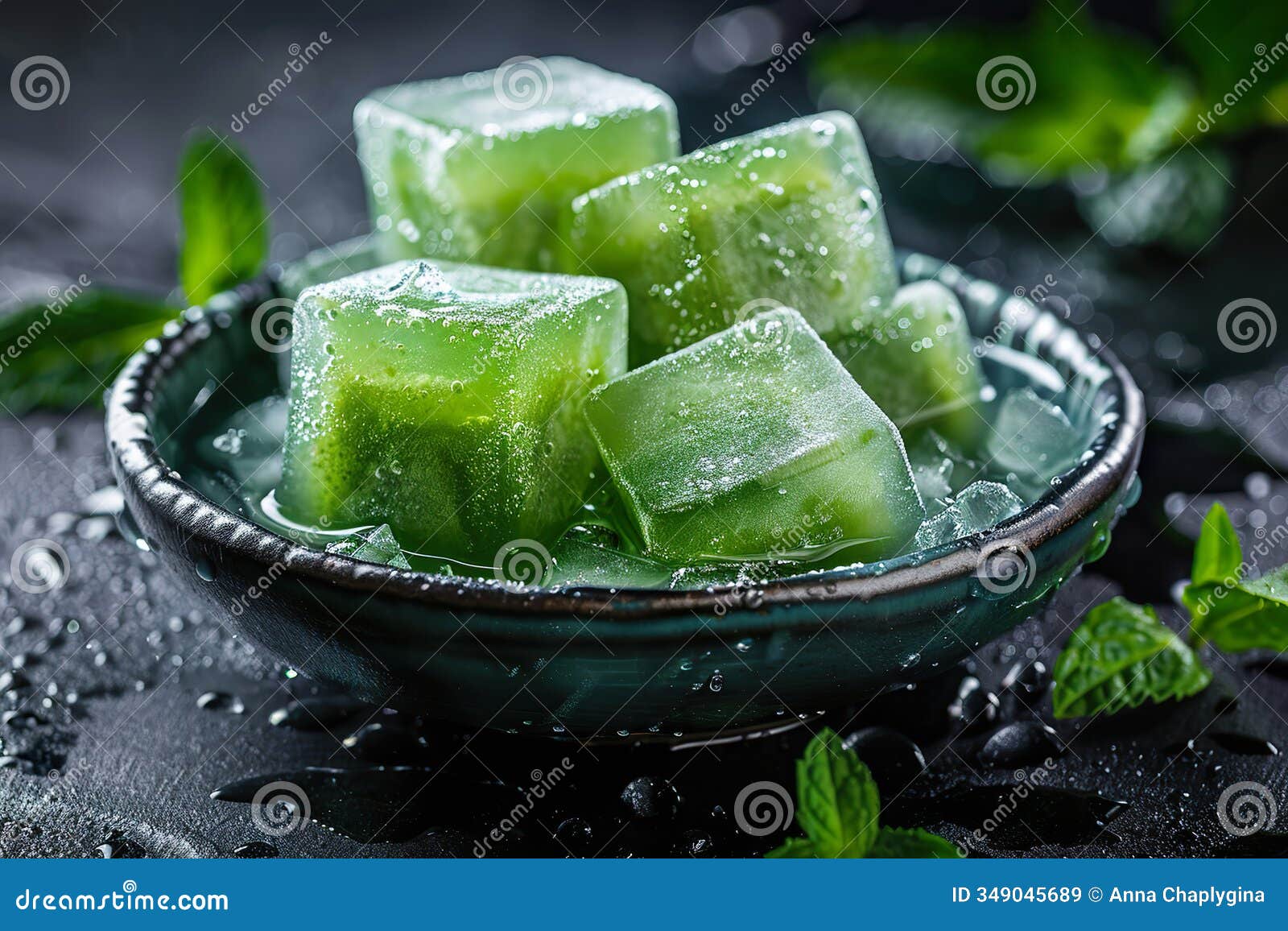Refreshing Matcha Ice Cubes for Cool Summer Drinks and Desserts Stock ...