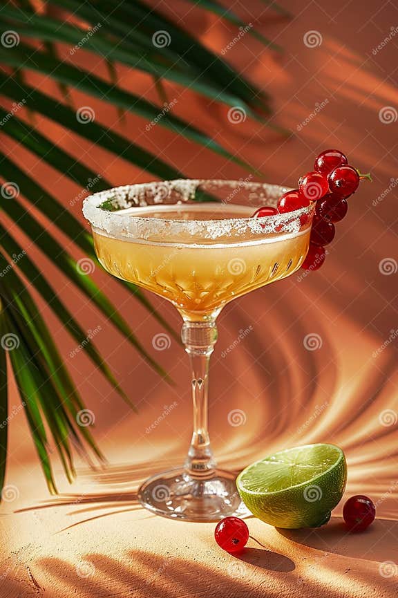 A Refreshing Orange Cocktail or Mocktail Decorated with Red Currant ...