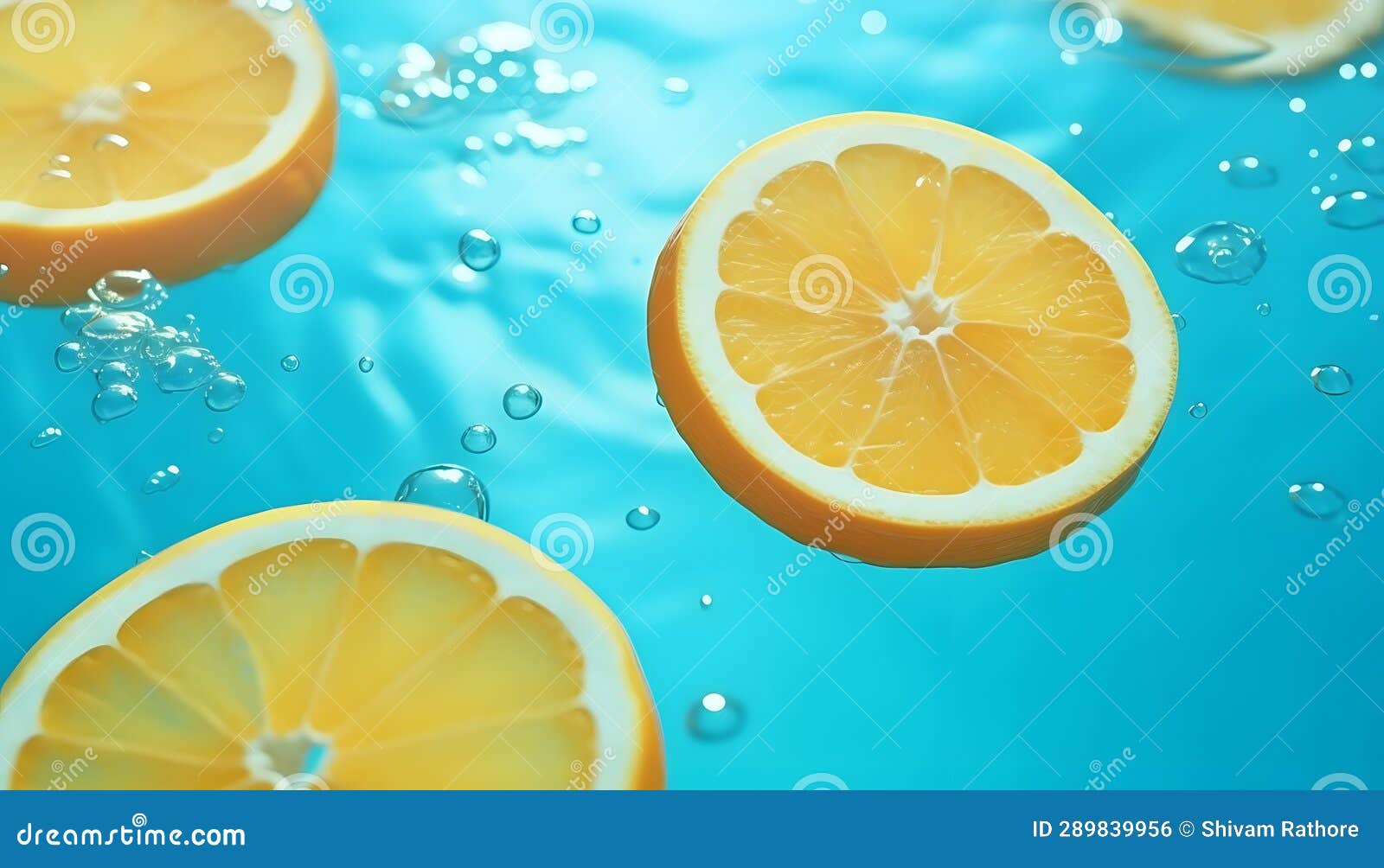 Refreshing Orange Slices Floating in Water. AI Generated Stock ...