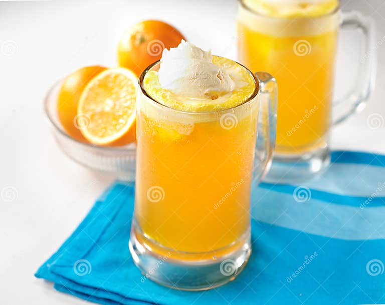 Refreshing Orange Soda Float Stock Image - Image of cocktail, glass ...