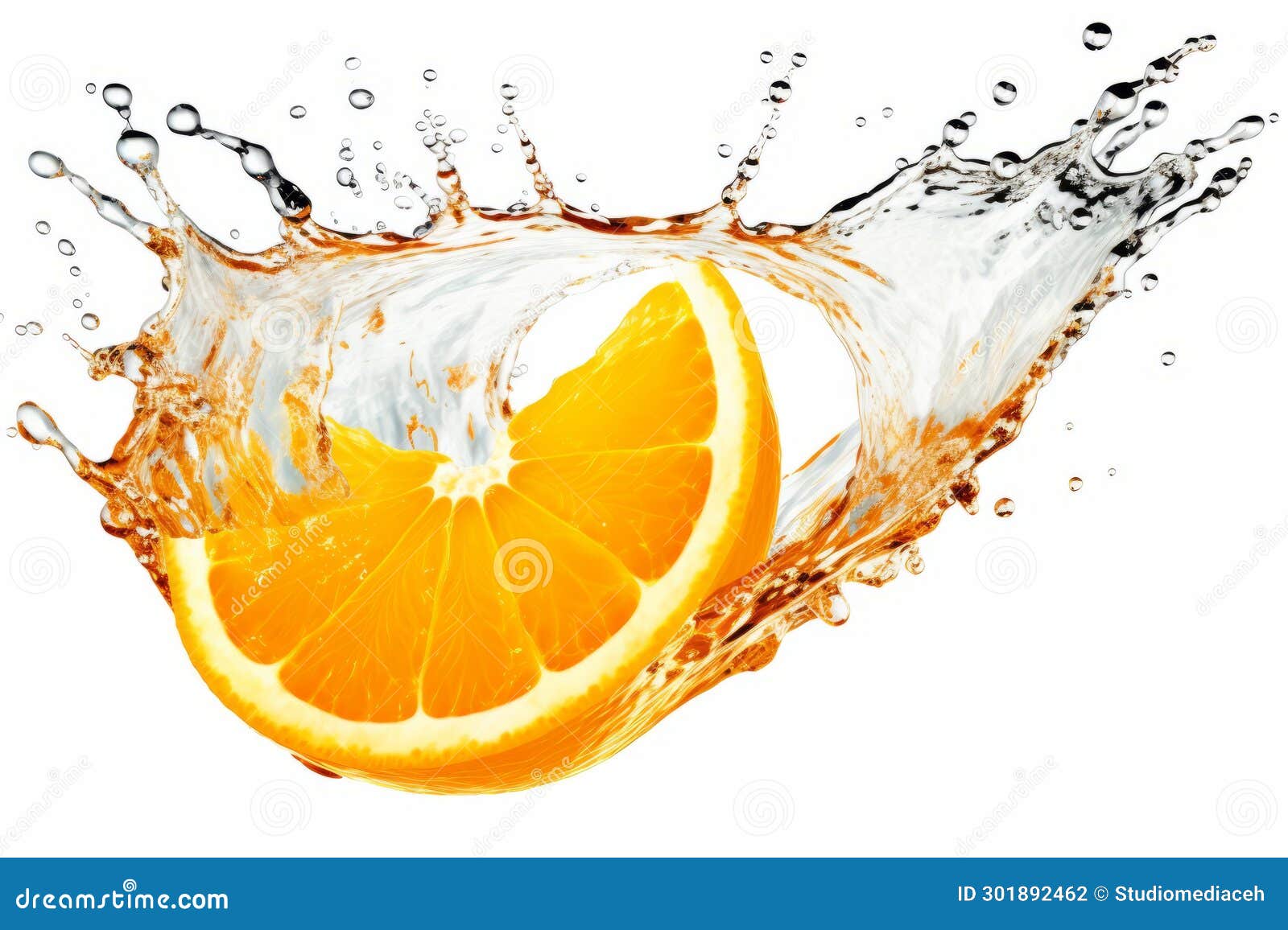 Refreshing Orange Splash in Water Stock Photo - Image of citrus ...