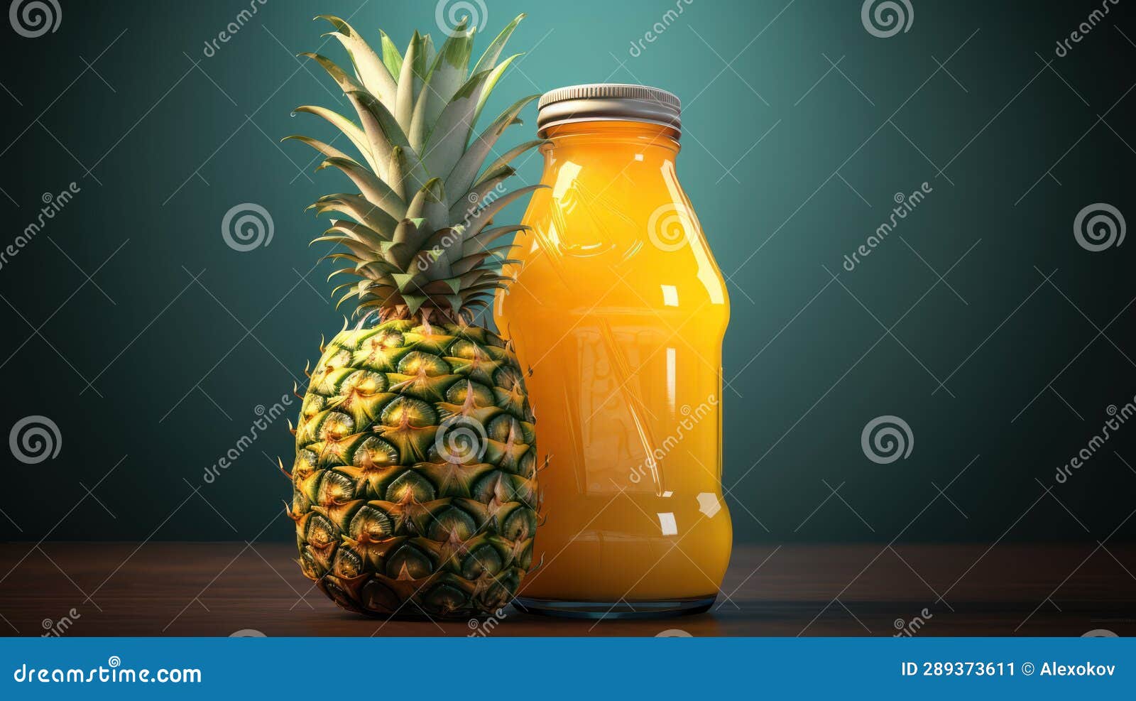 Refreshing Pineapple Juice in a Full Bottle AI Generated Stock ...