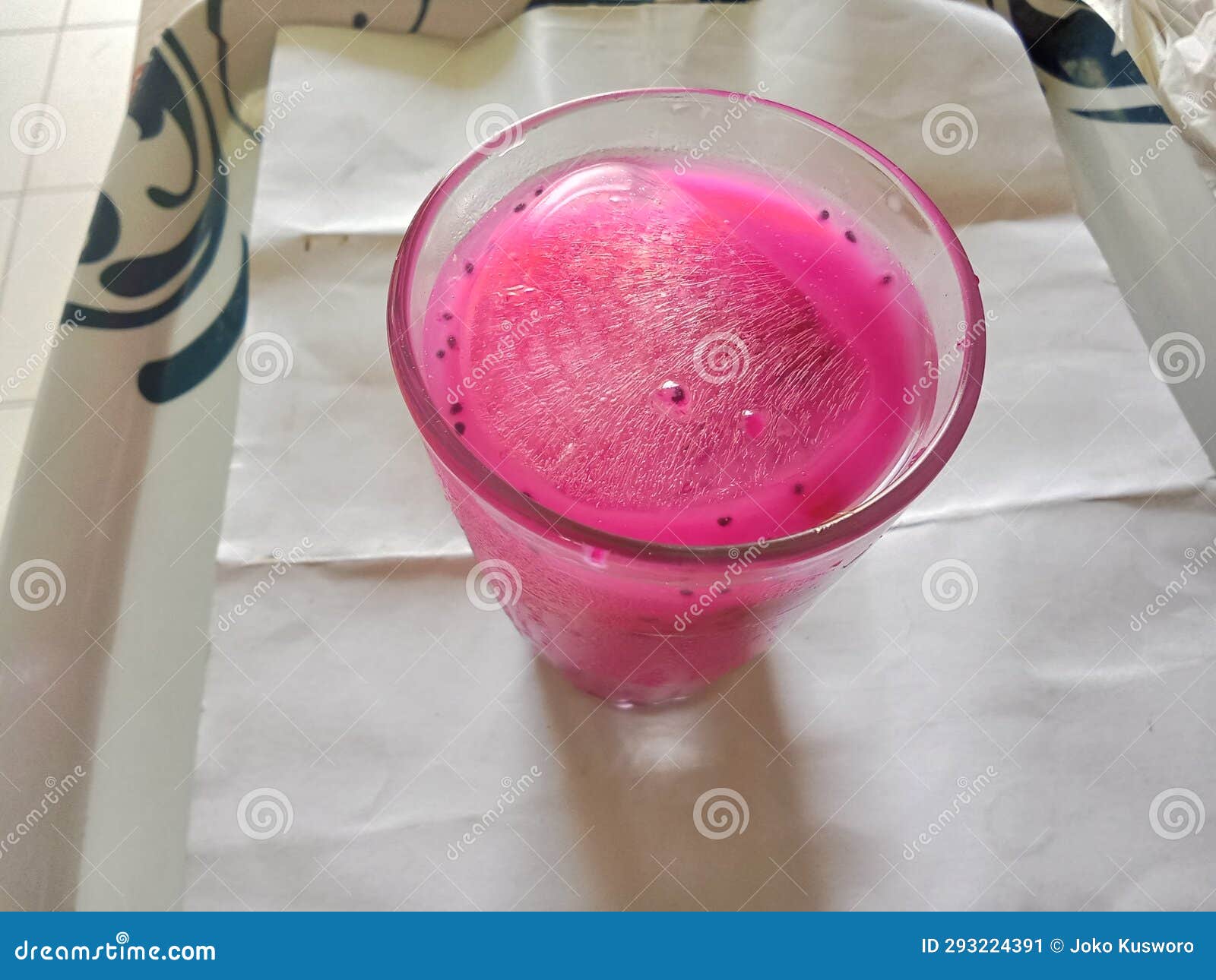 Refreshing Pink Iced Juice in a Glass Stock Image - Image of pink ...