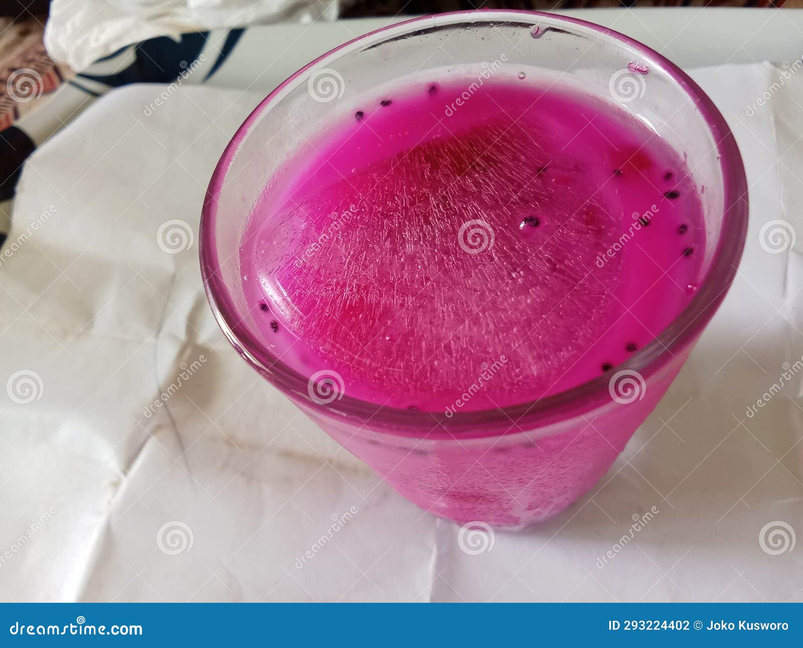 Refreshing Pink Iced Juice in a Glass Stock Photo - Image of juice ...