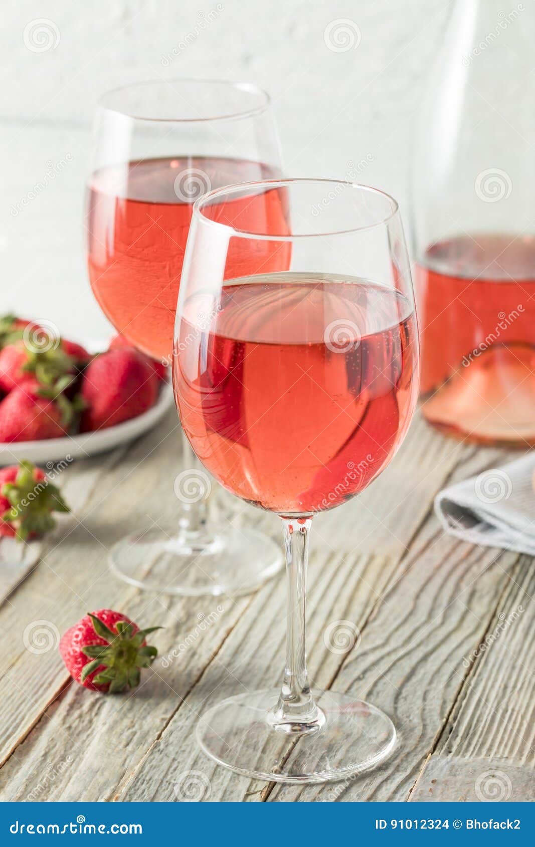 Refreshing Pink RosÃ© Wine stock photo. Image of romance - 91012324