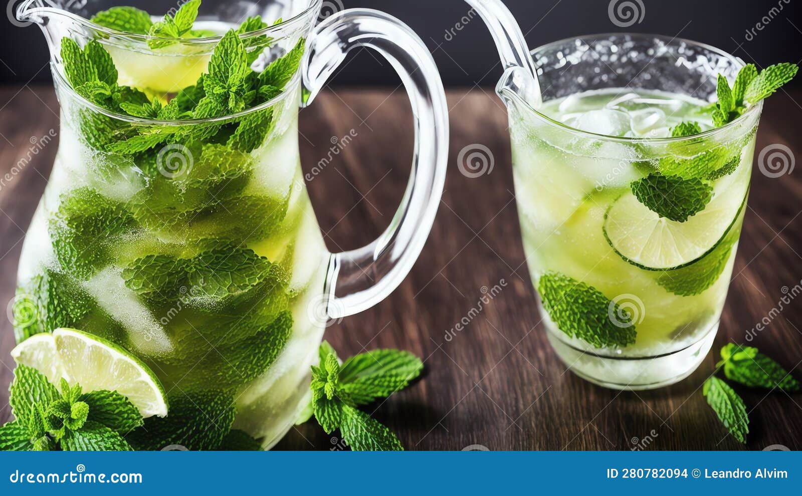 Refreshing Pitcher of Mojitos for Sharing.AI Generated Stock ...