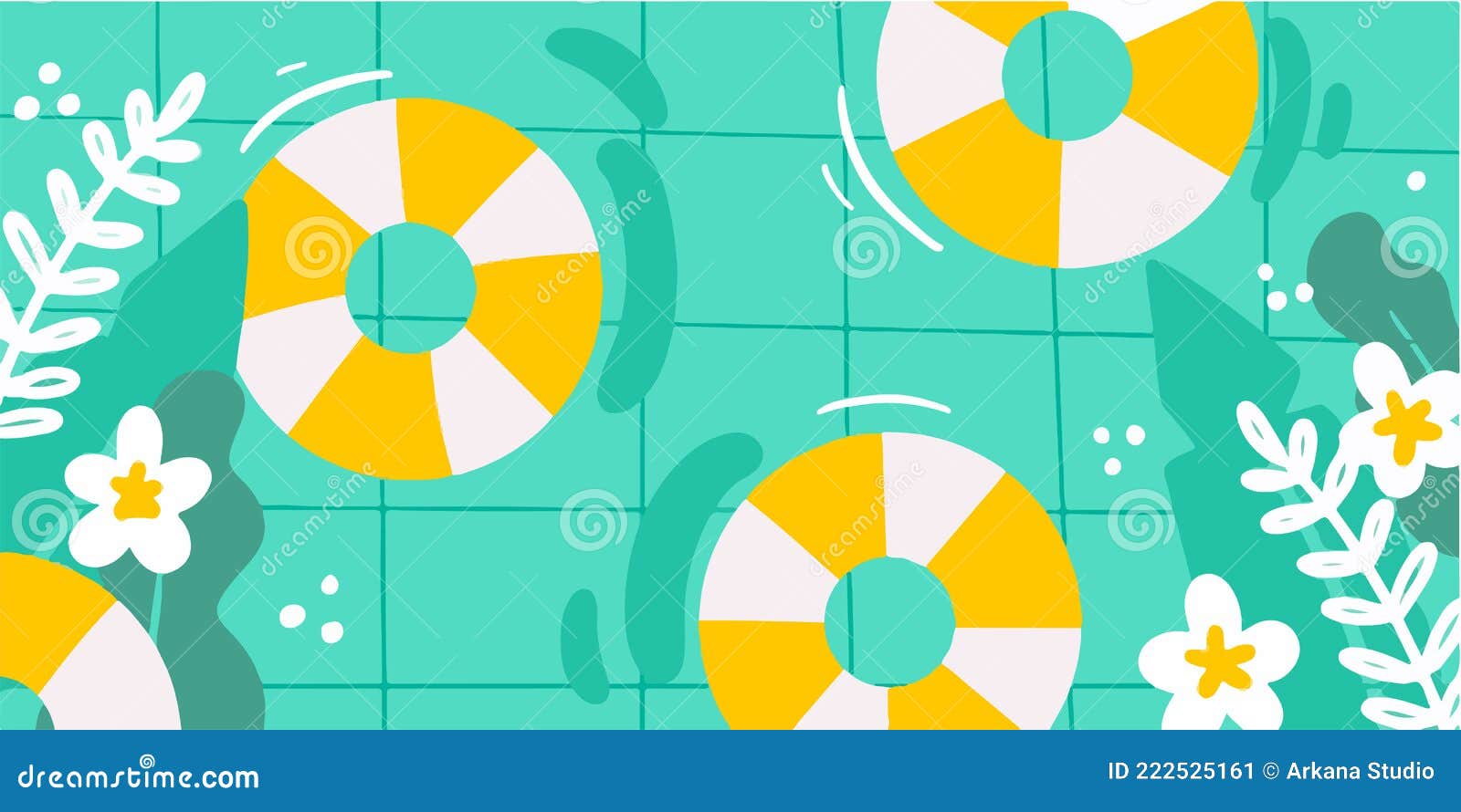 Refreshing Pool Party Doodle Illustration Stock Vector - Illustration ...