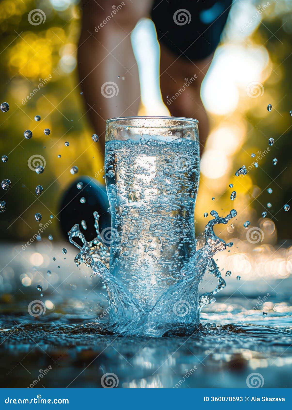 Refreshing Protein Water Splash Energizes Workout Routine Outdoors ...