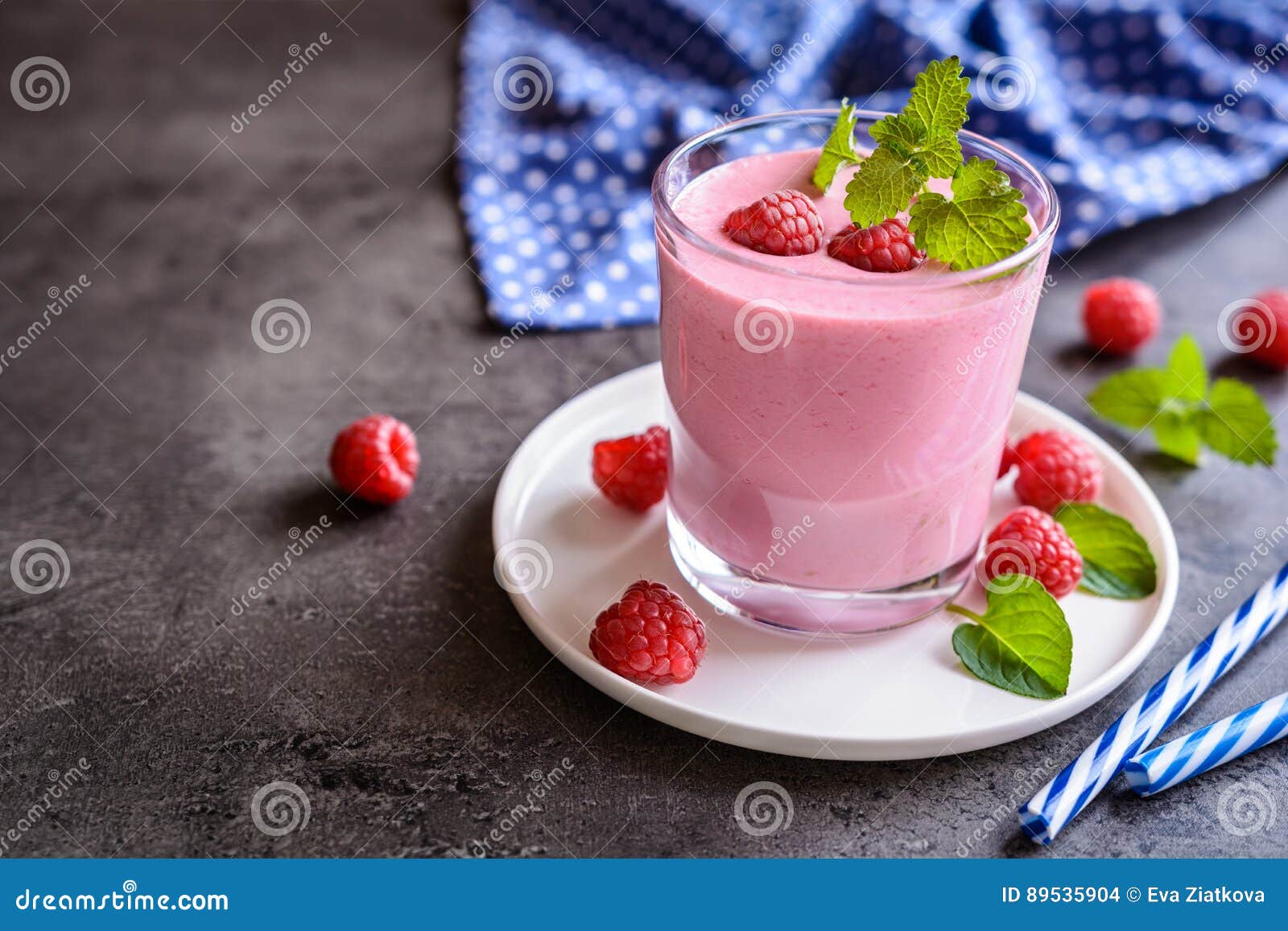 Refreshing Raspberry Milkshake Stock Photo - Image of juice, calcium ...