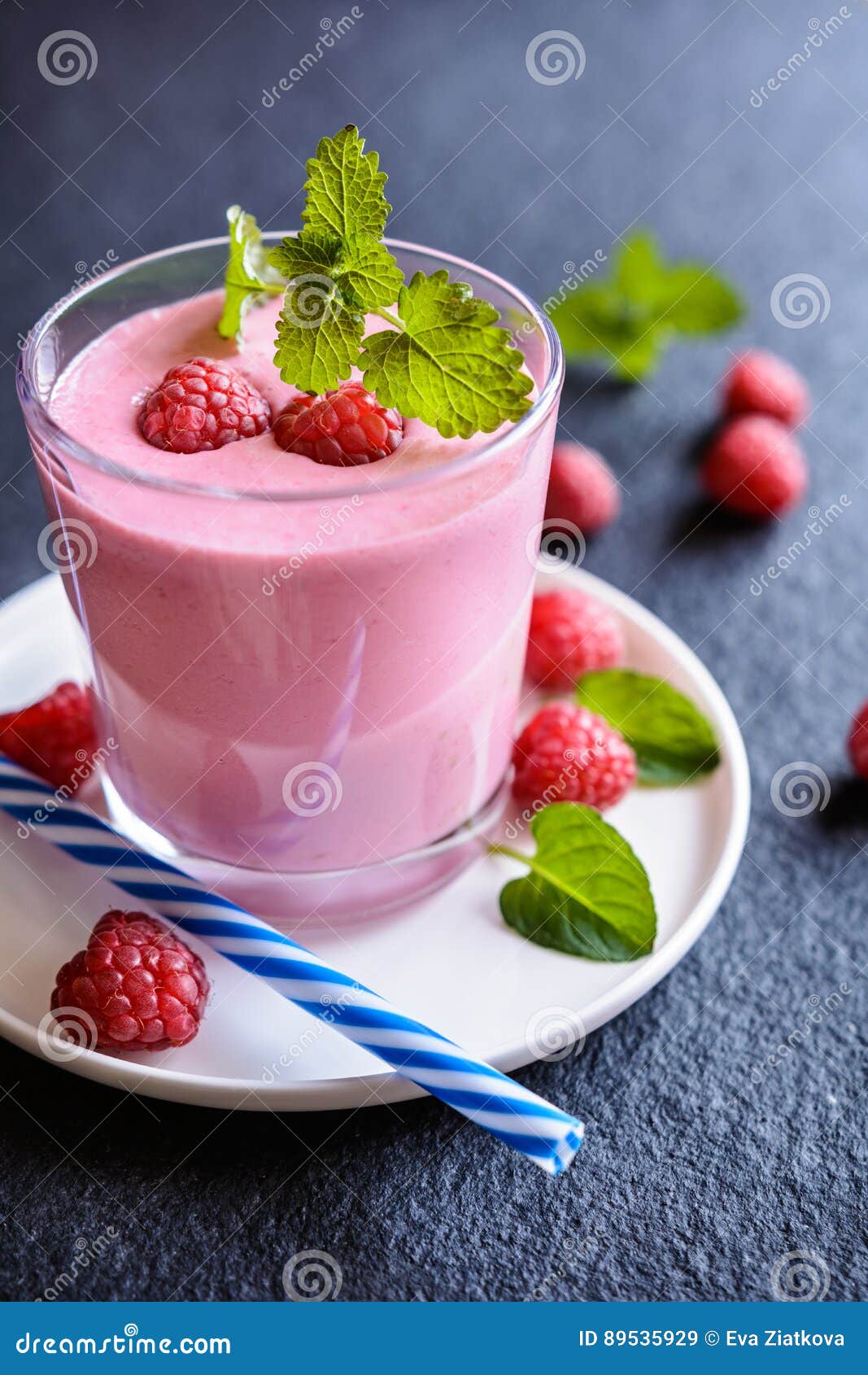 Refreshing Raspberry Milkshake Stock Image - Image of dietary, mixed ...