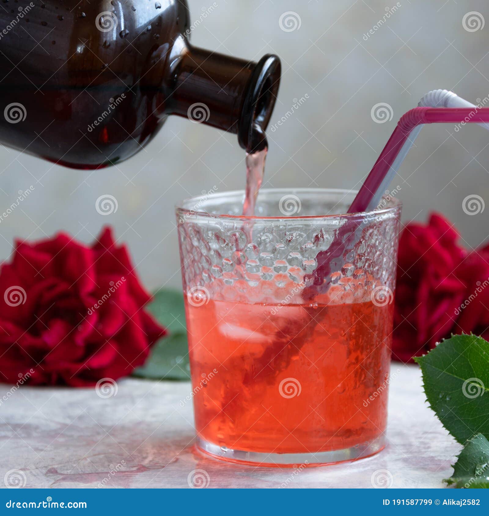 Refreshing Rose Drink, Oriental Herbal Beverage Stock Image - Image of ...