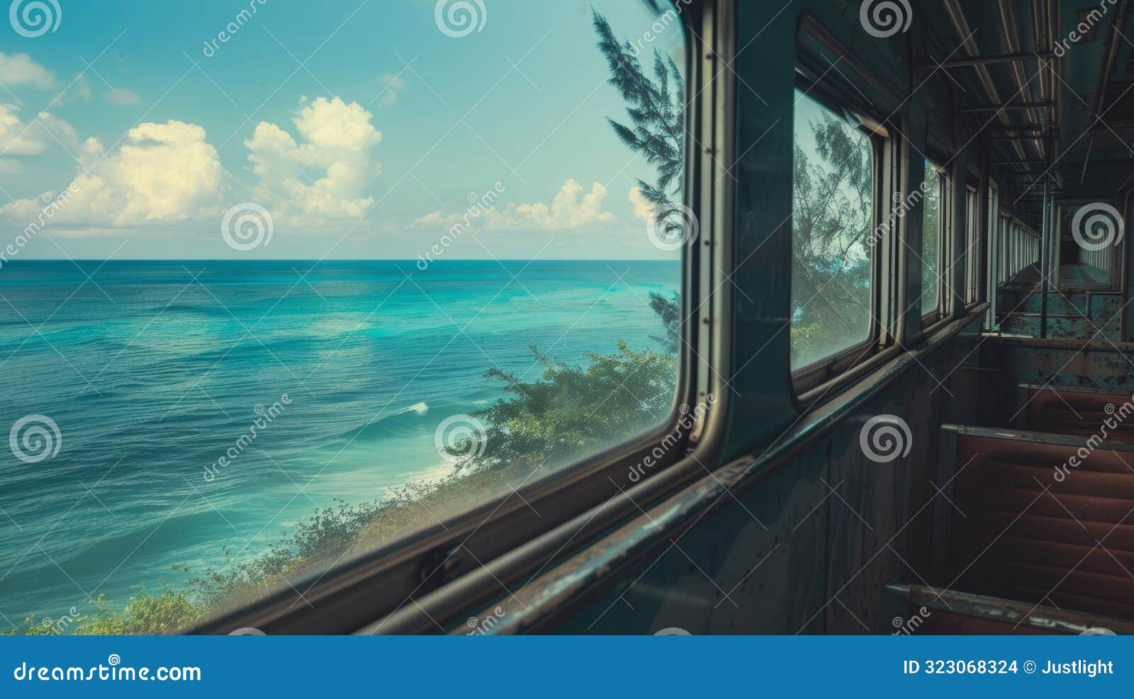 The Refreshing Sea Breeze Blows through the Open Train Windows ...