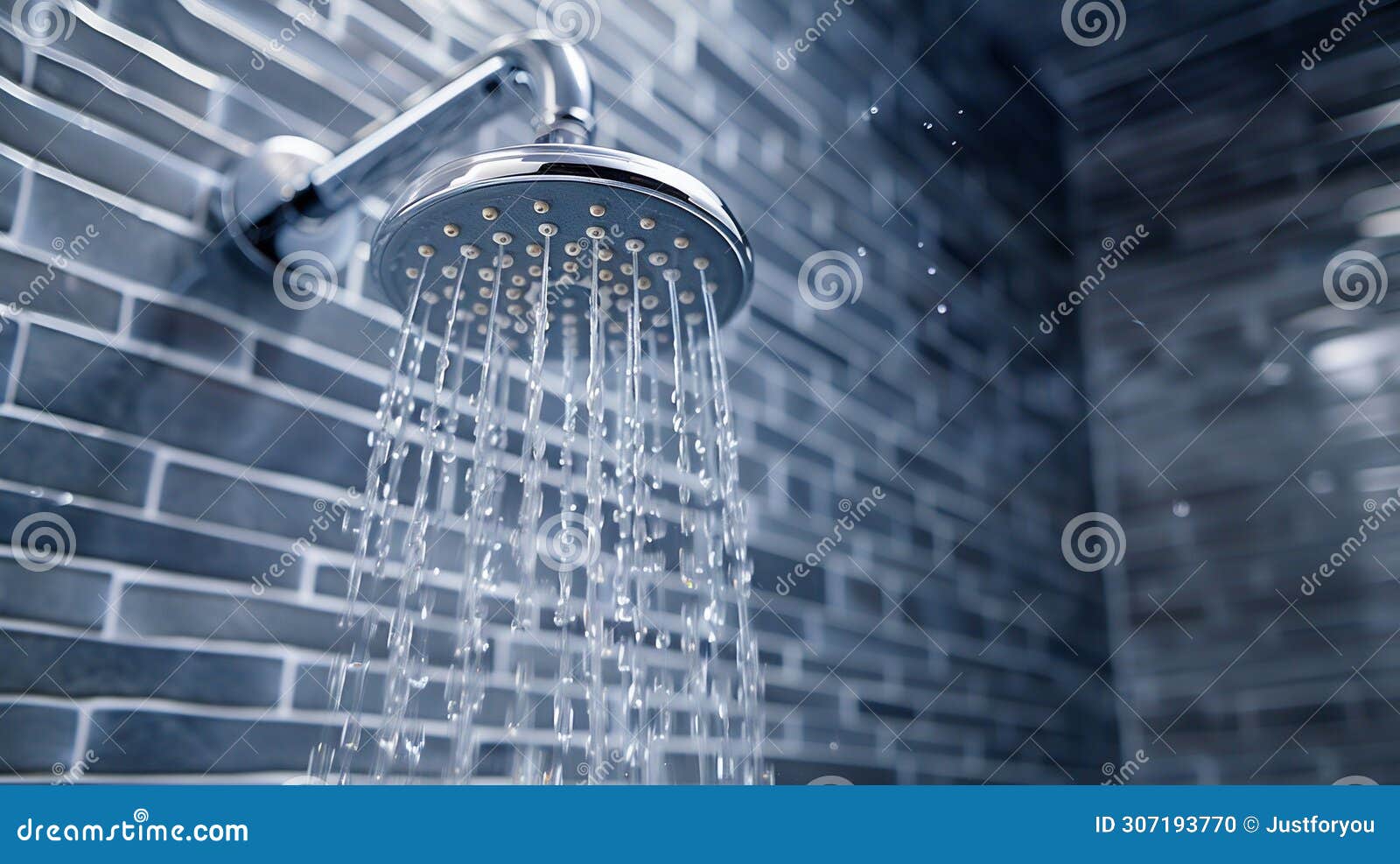 Refreshing Shower with Water Droplets in Motion. Generative Ai Stock ...