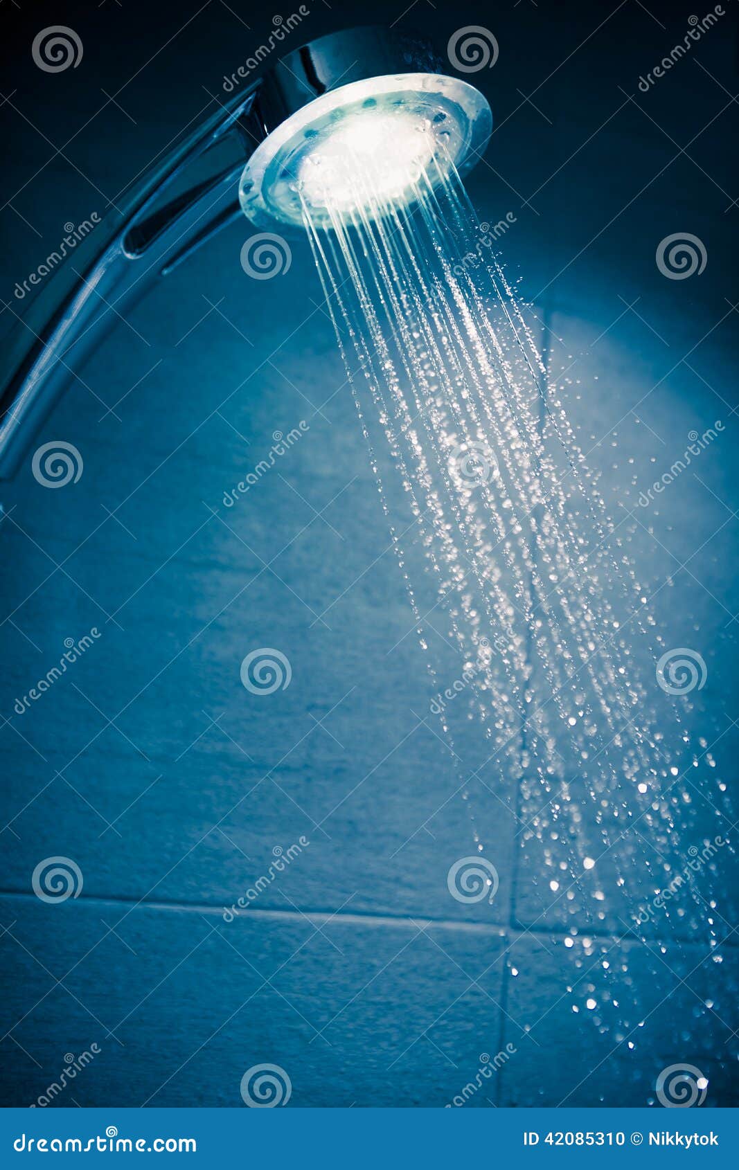 Refreshing Shower with Water Stream Stock Photo - Image of abstract ...