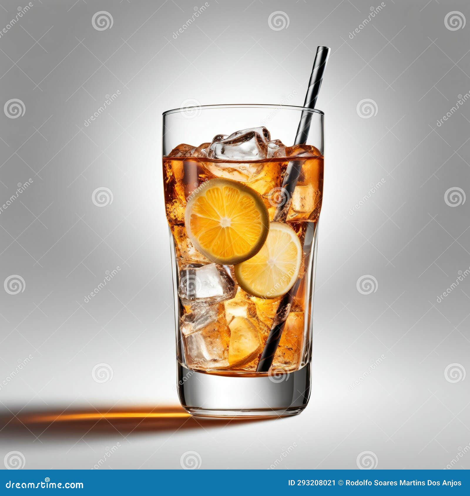 Refreshing Soda Drink in a Glass Cup on a White Background Stock ...