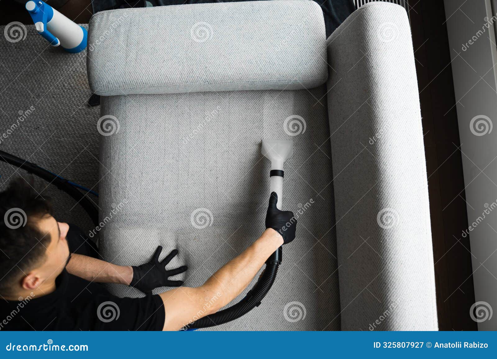 Extracting Dust And Dirt, Removing Spots From Sofa Using Extractor To ...