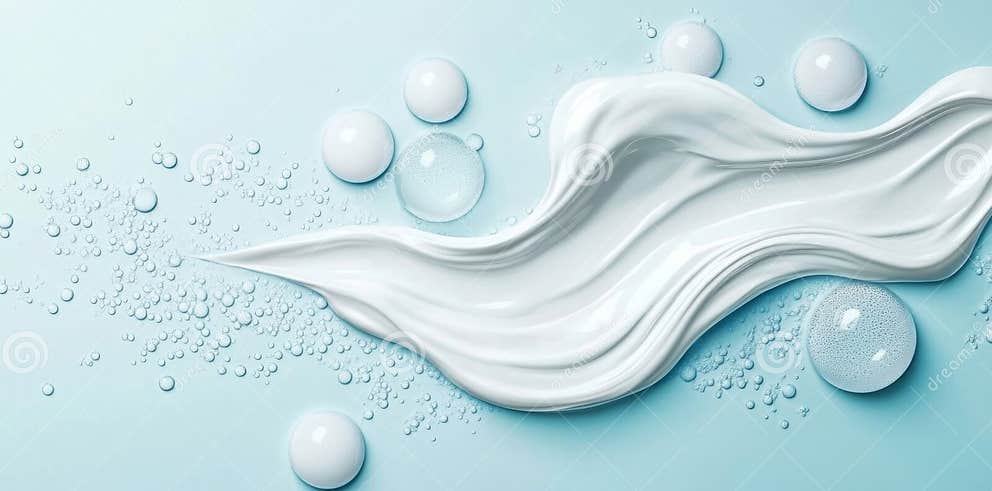 A Refreshing and Soothing Visual is Created by a Creamy Lotion Wave ...