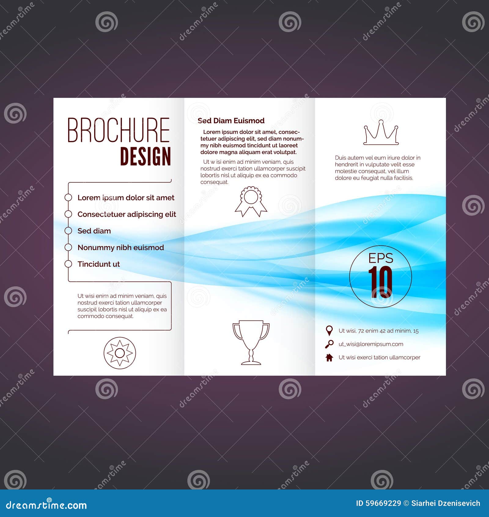 Refreshing Speed Blue Swoosh Wave Brochure Stock Vector - Illustration ...