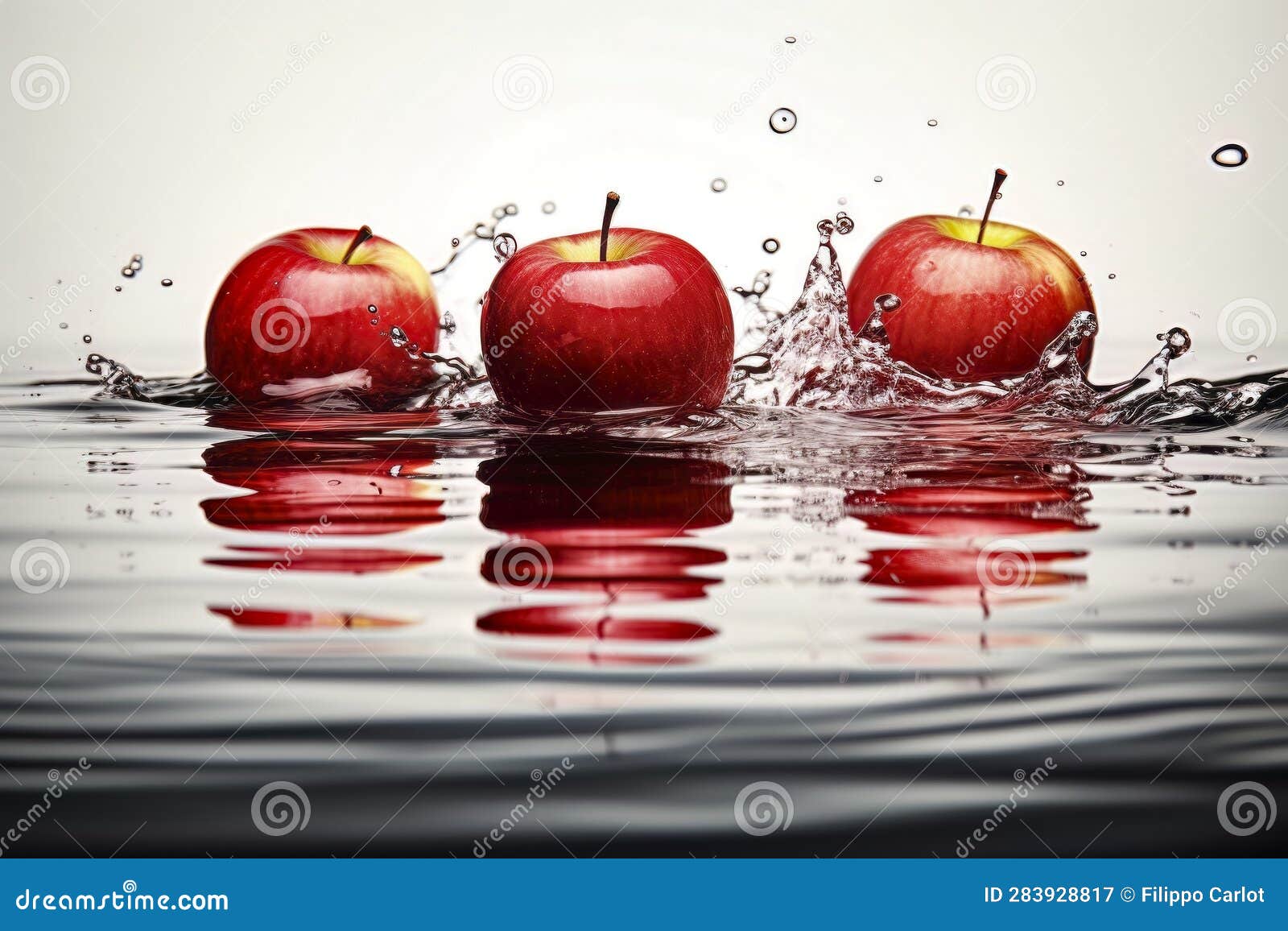 Refreshing Splash: Fresh Apple Dipped in Water Stock Illustration ...