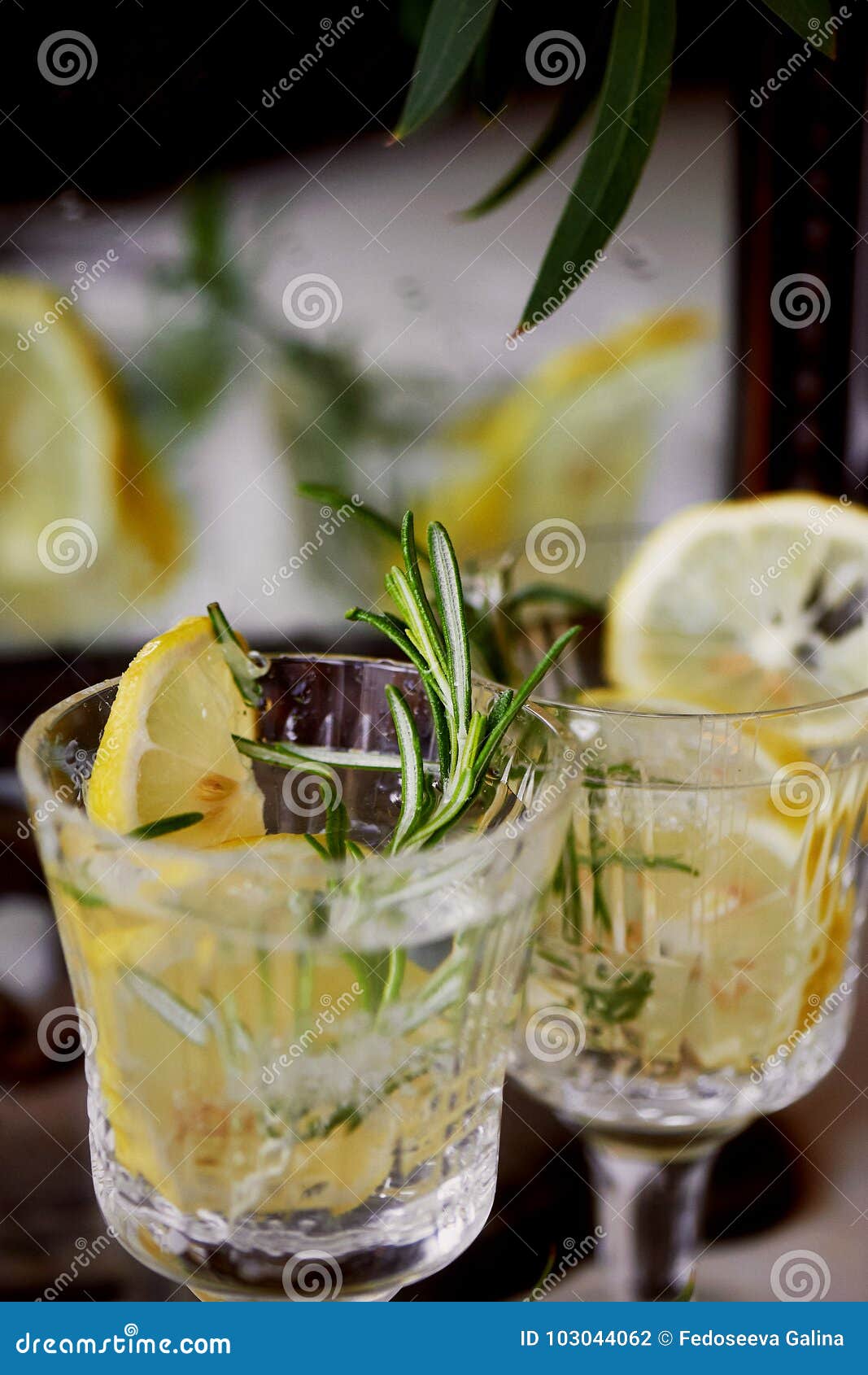 Refreshing Summer Drink with Lemon.Thirst-quenching Water. Stock Photo ...