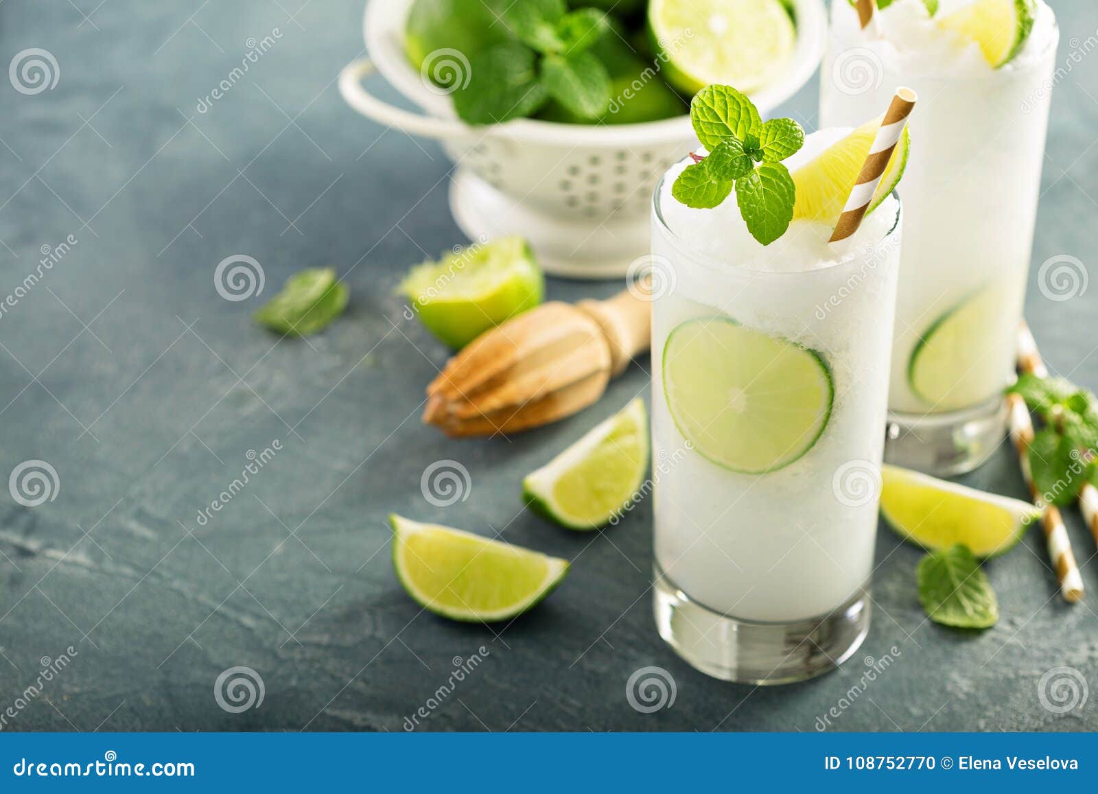 Refreshing Lime Frozen Cooler or Slushie Stock Photo - Image of lime ...
