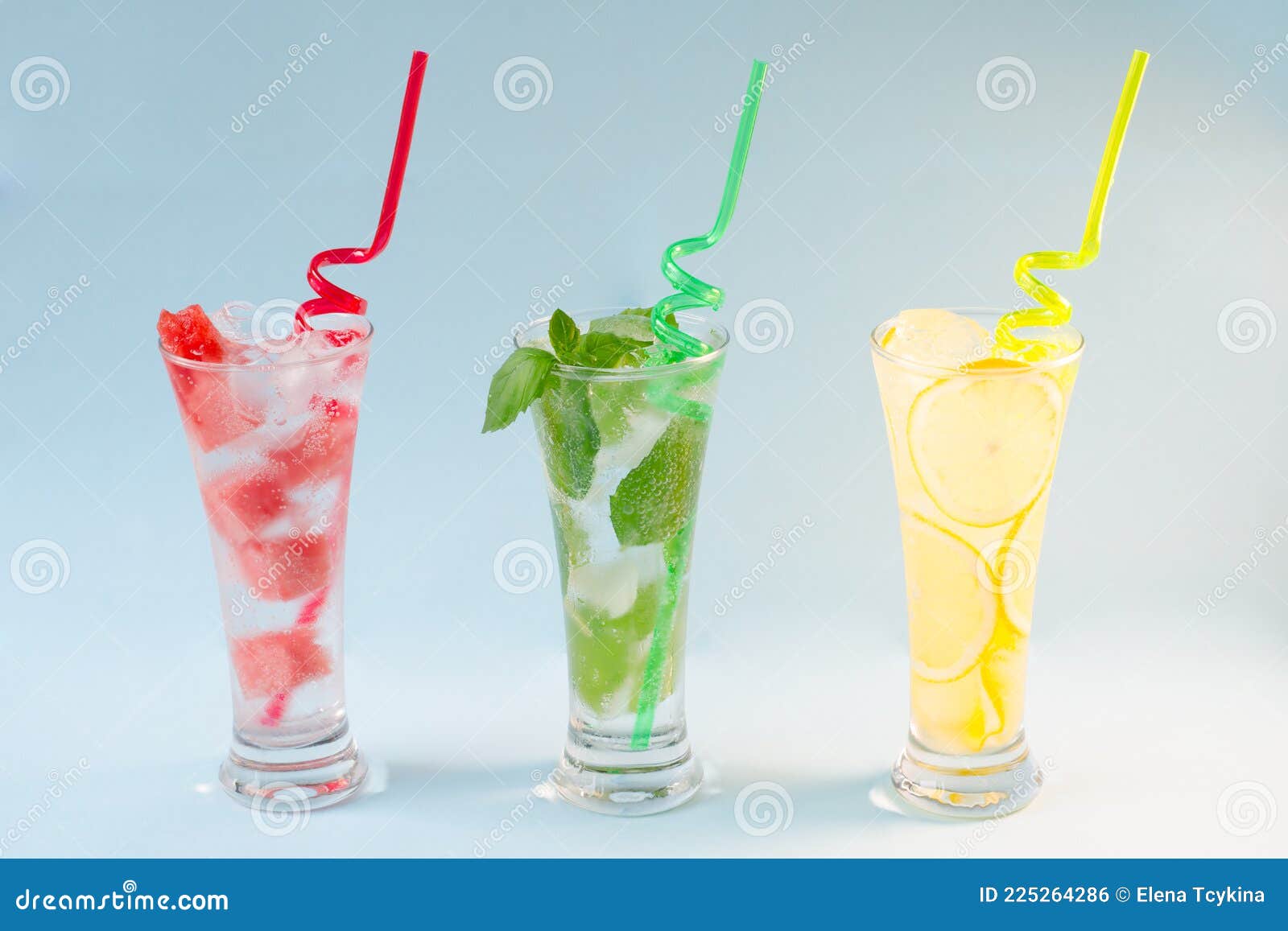 Refreshing Summer Drinks. Fresh Drinks with Ice Stock Photo - Image of ...